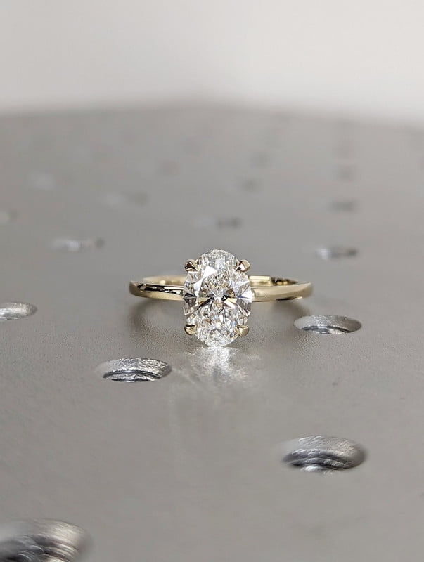 Lab Diamond Oval Engagement Ring, Oval Lab Diamond and Solitaire ...