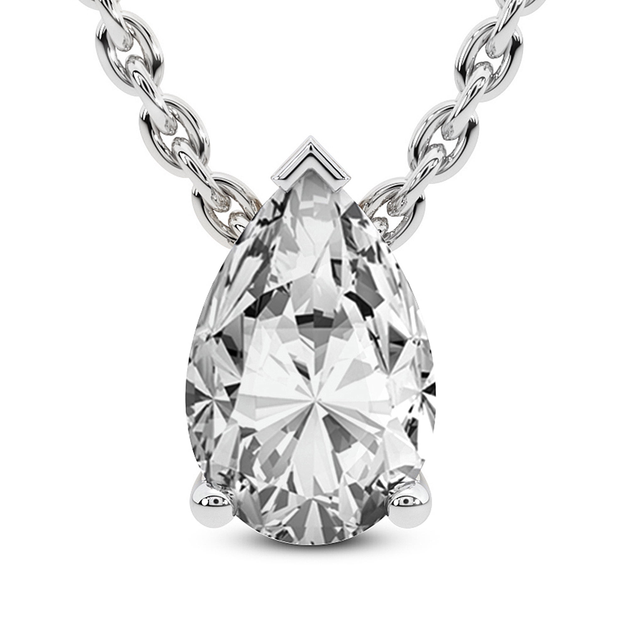 Lab Diamond Pendant Necklace| 1 Ct IGI Certified Pear Shape Lab Grown ...