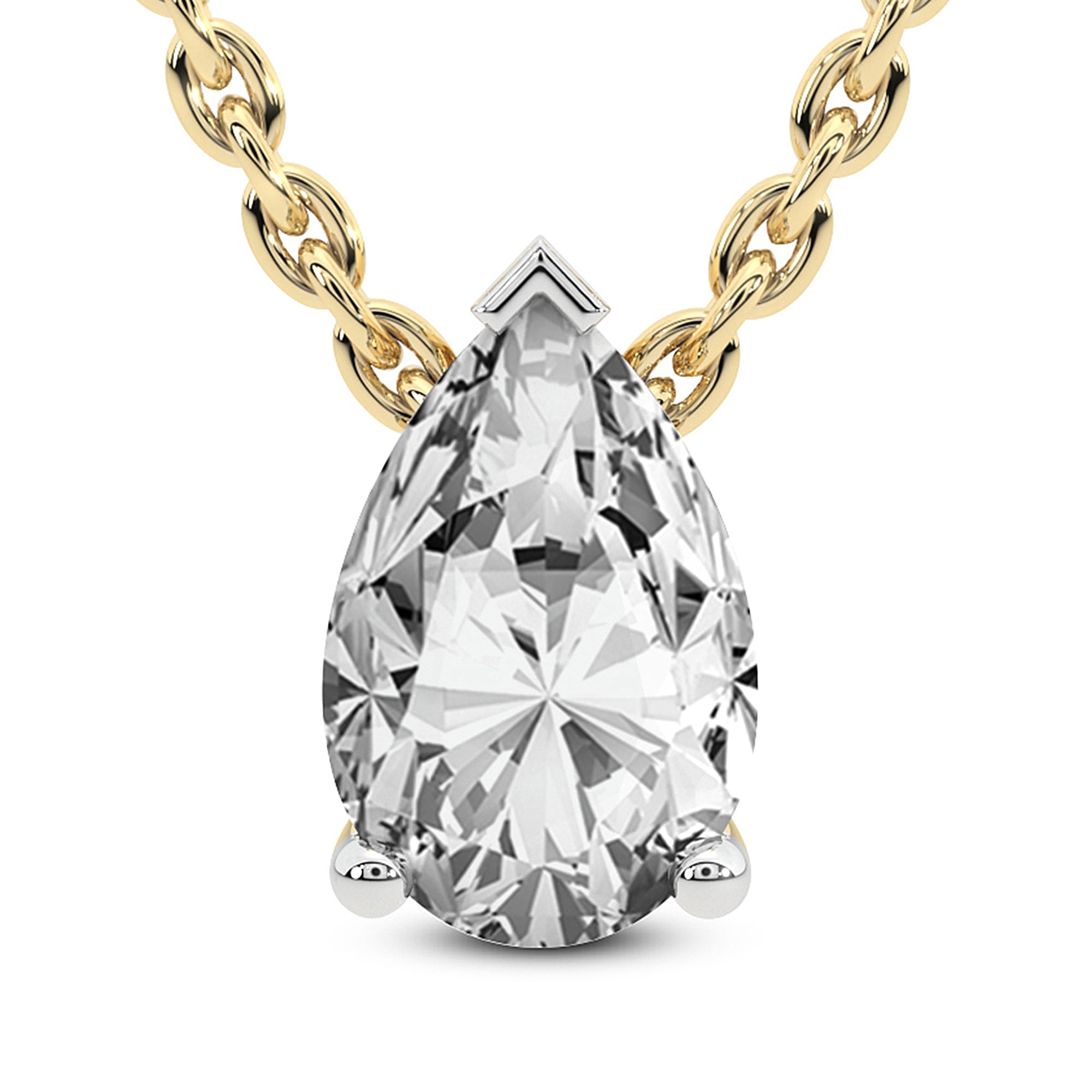 Lab Diamond Pendant Necklace| 2 Ct IGI Certified Pear Shape Lab Grown ...
