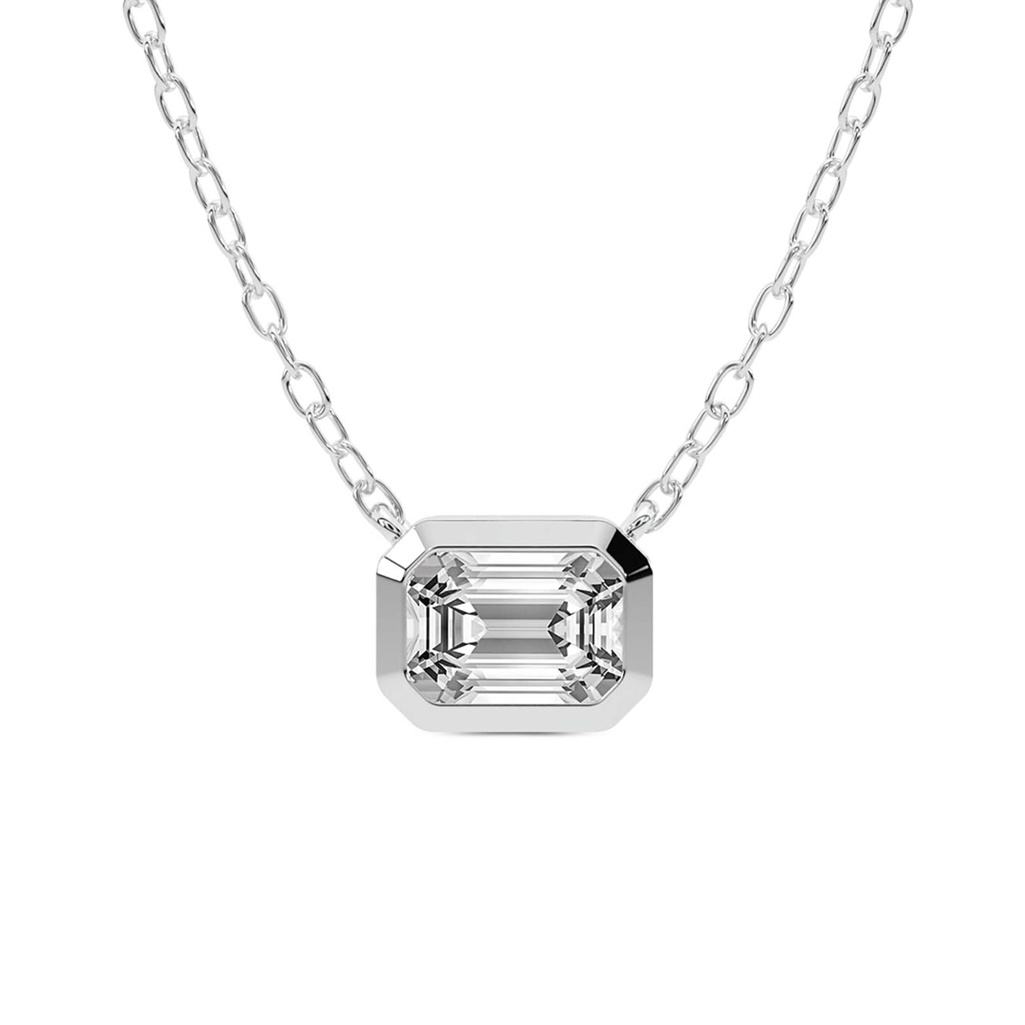Lab Diamond Pendant Necklace| 3 Ct IGI Certified Emerald Shape Lab ...