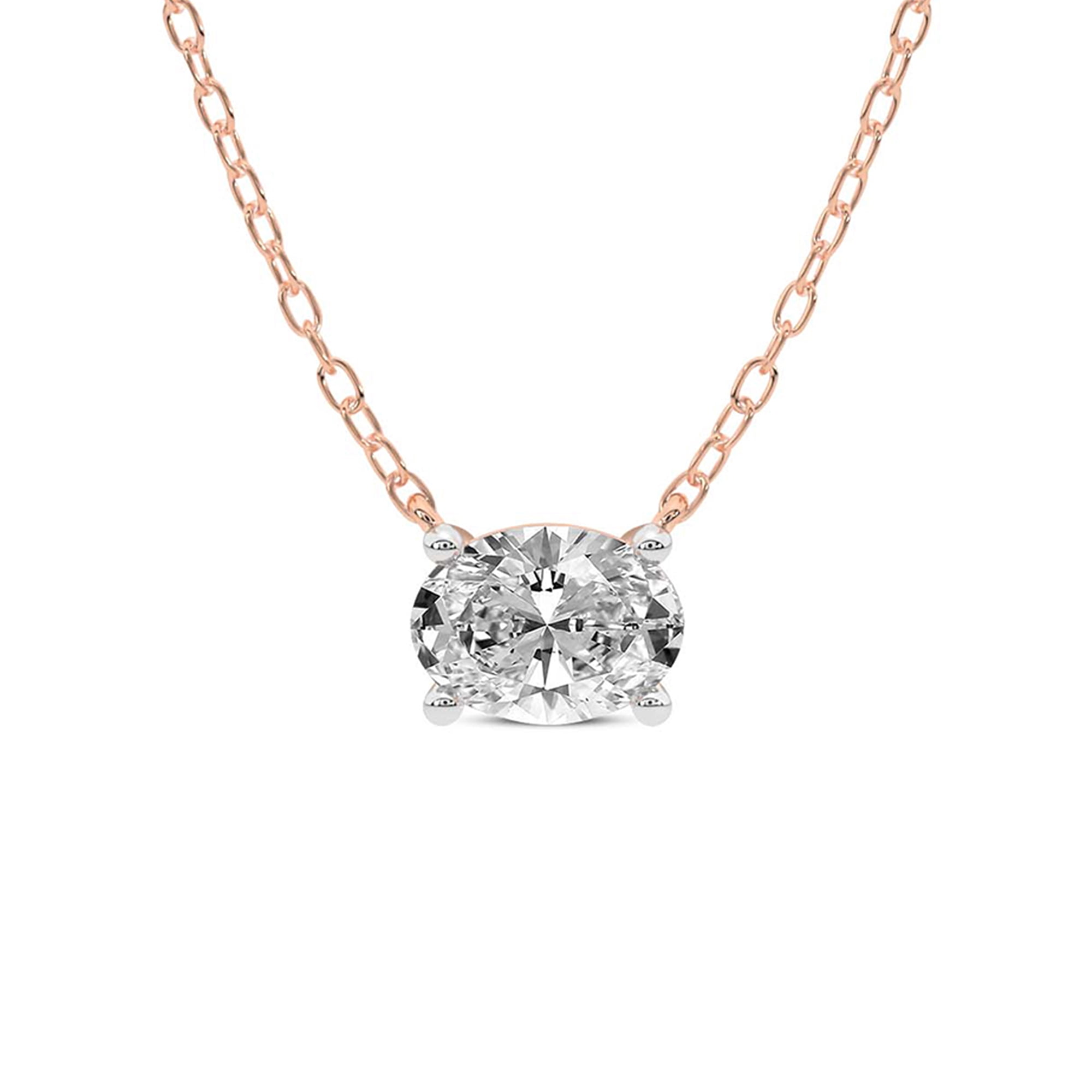 Lab Diamond Pendant Necklace| 4 Ct IGI Certified Oval Shape Lab Grown ...