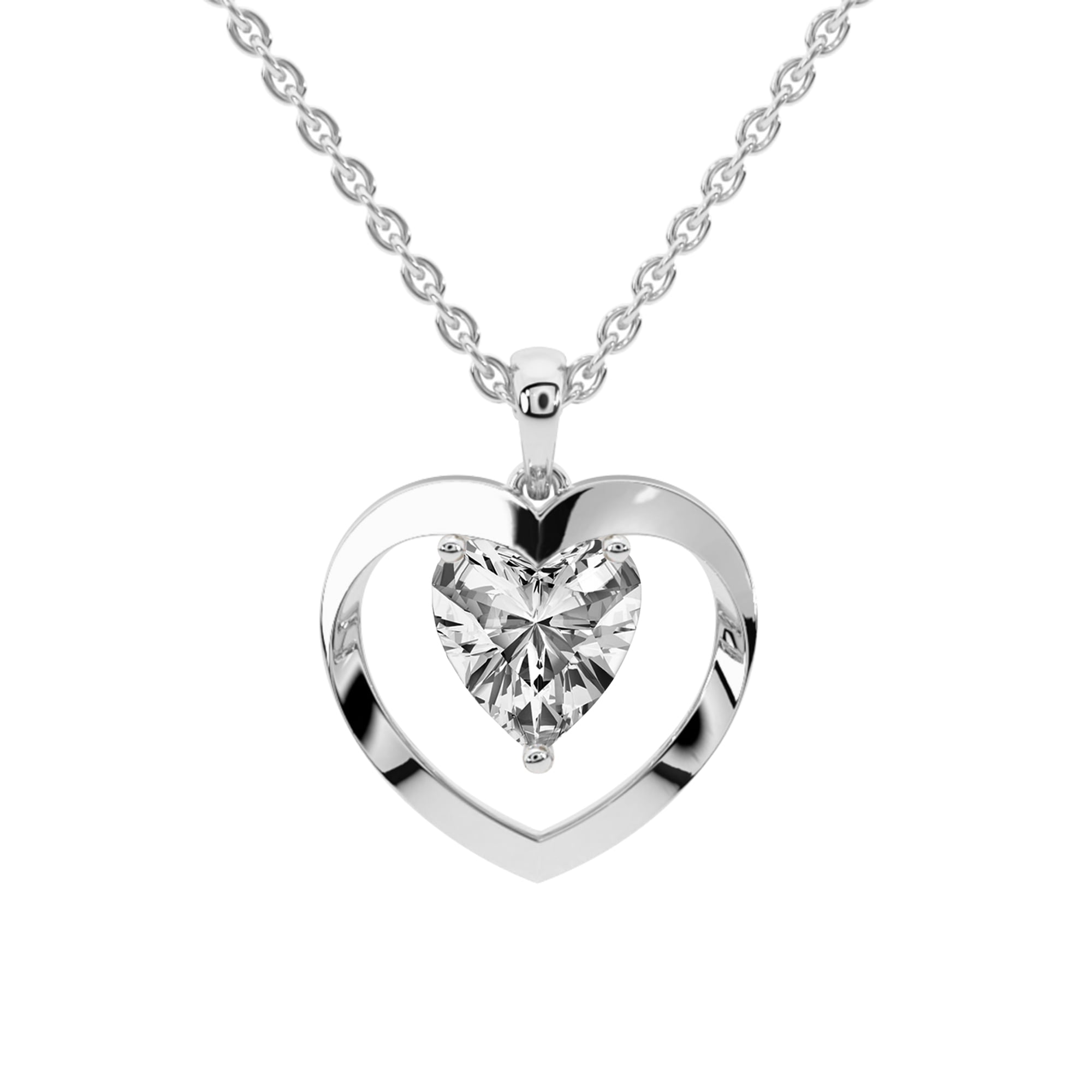 Lab Diamond Pendant Necklace For Women | 2 Carat IGI Certified Heart ...