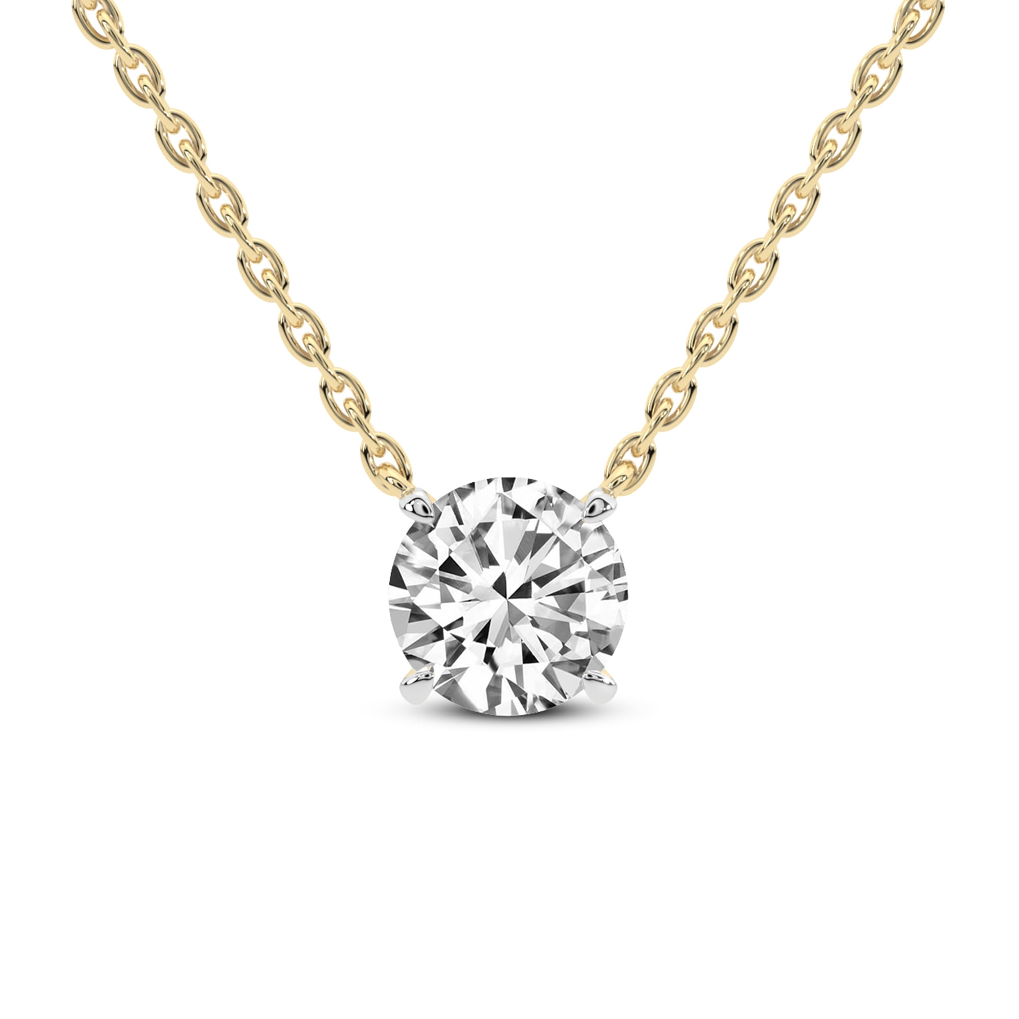 Lab Diamond Pendant Necklace For Women | 1 Ct IGI Certified Round Lab ...
