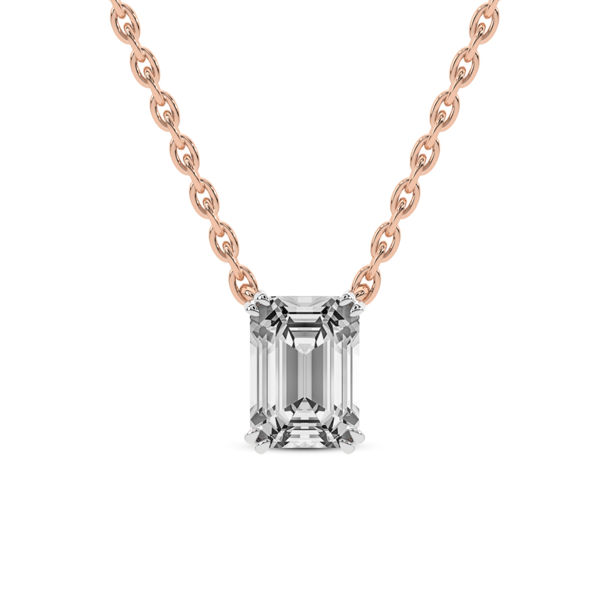 Lab Diamond Pendant Necklace For Women | 2 Ct IGI Certified Emerald Lab ...