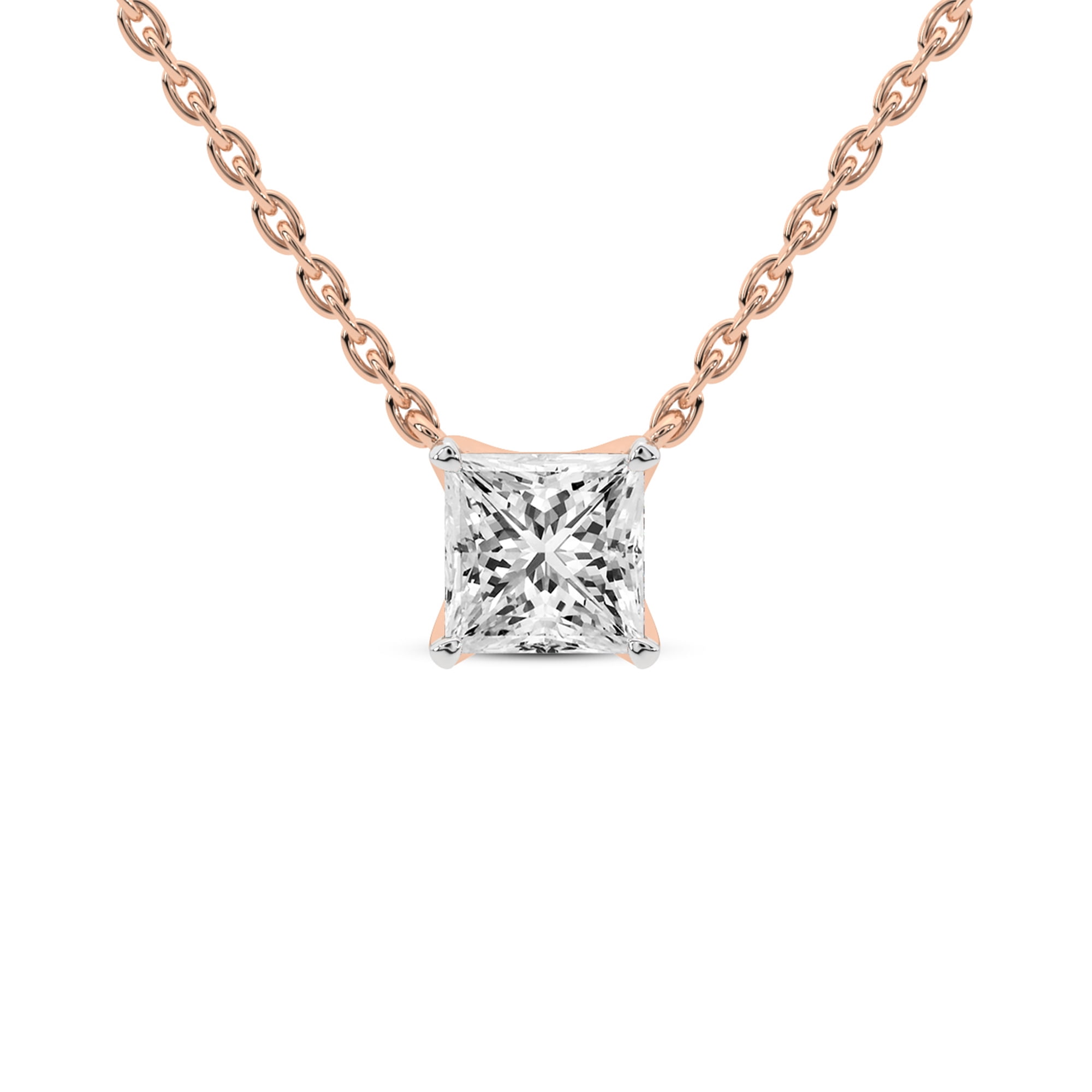 Lab Diamond Pendant Necklace For Women | 2 Ct IGI Certified Princess ...