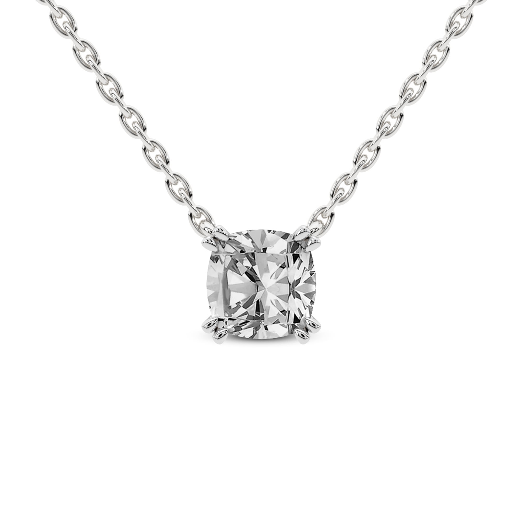 Lab Diamond Pendant Necklace For Women | 3 Ct IGI Certified Cushion Lab ...