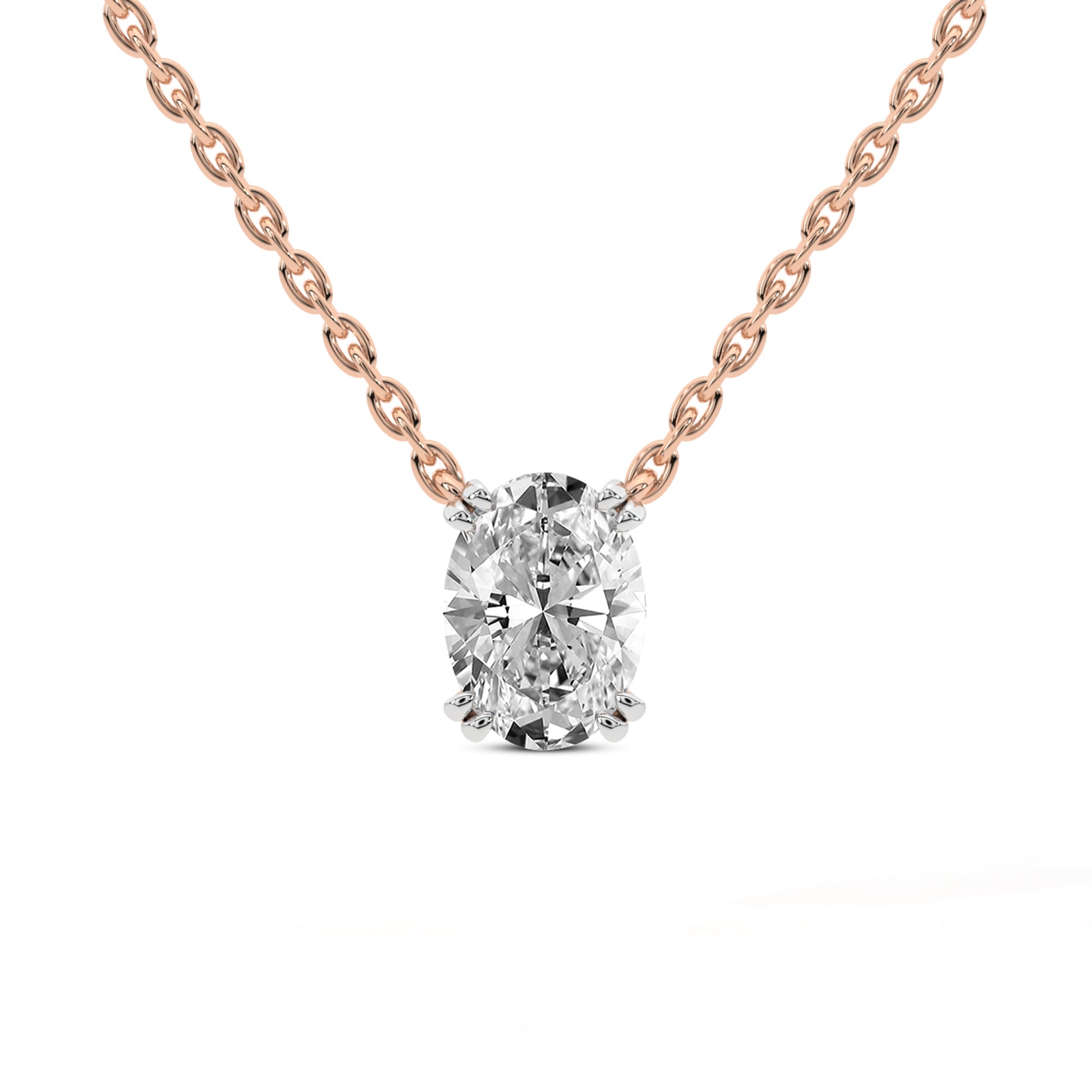 Lab Diamond Pendant Necklace For Women | 3 Ct IGI Certified Oval Lab ...