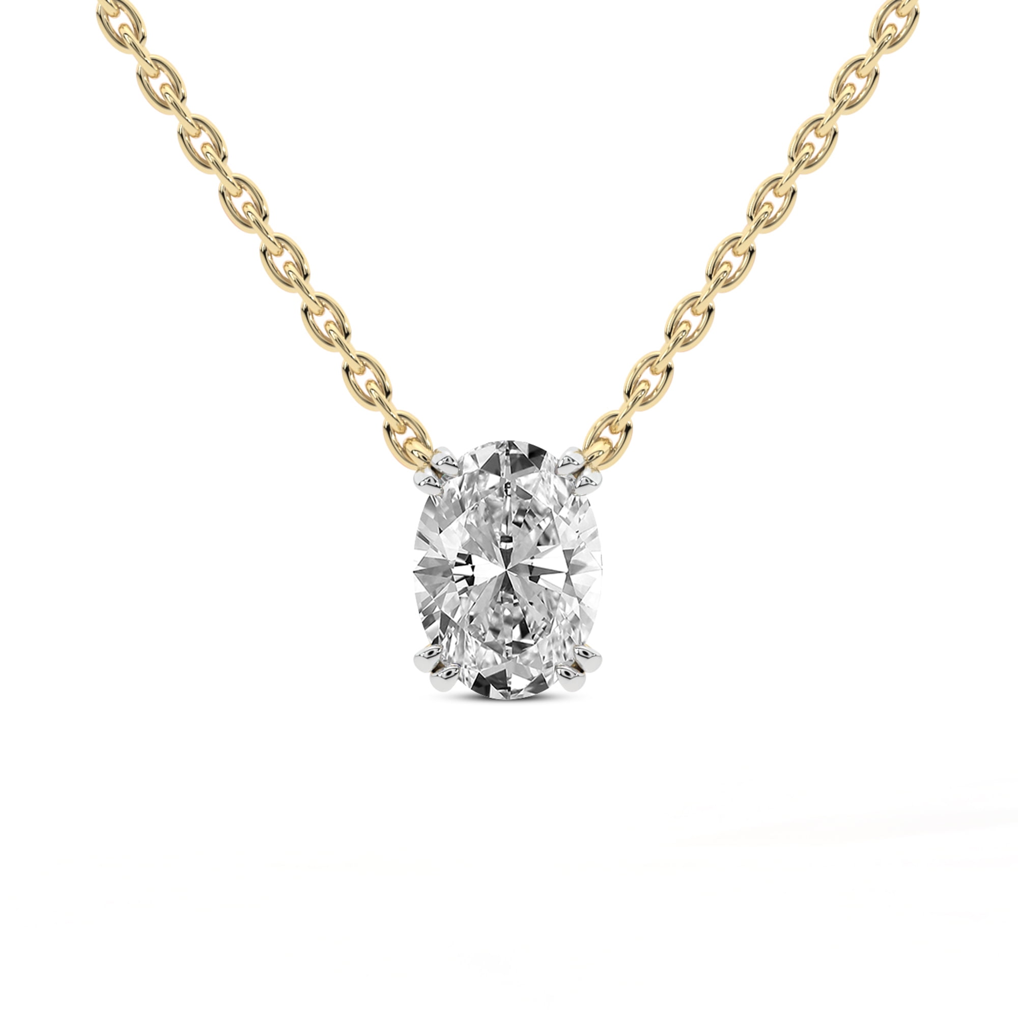 Lab Diamond Pendant Necklace For Women | 4 Ct IGI Certified Oval Lab ...