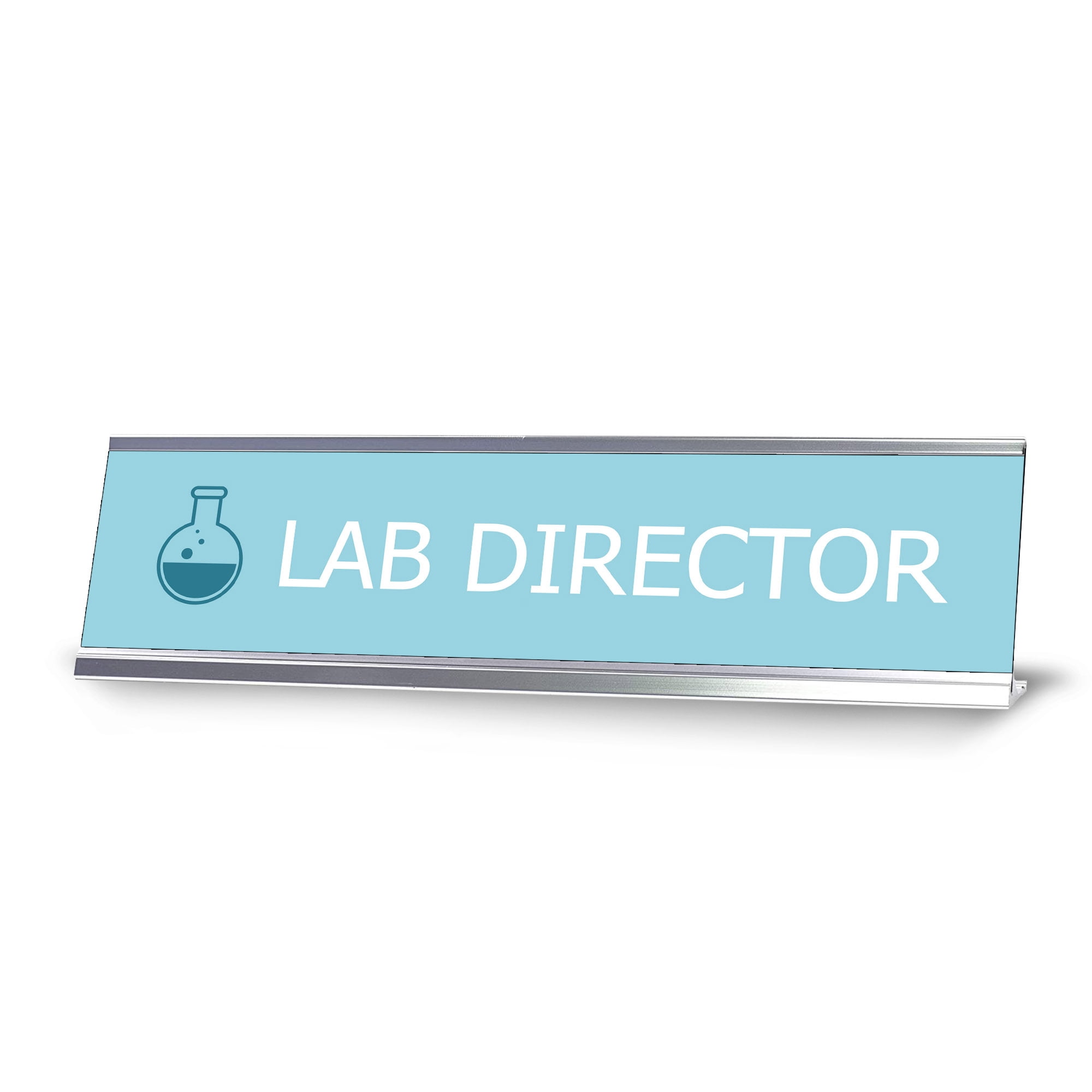 Lab Director, Light Blue Silver Frame, Desk Sign (2x8”) - Walmart.com