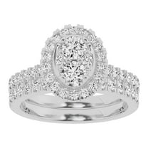 SuperJeweler 1 Carat Lab Grown Diamond Claddagh Bridal Set In 14K White Gold For Women - Walmart.com