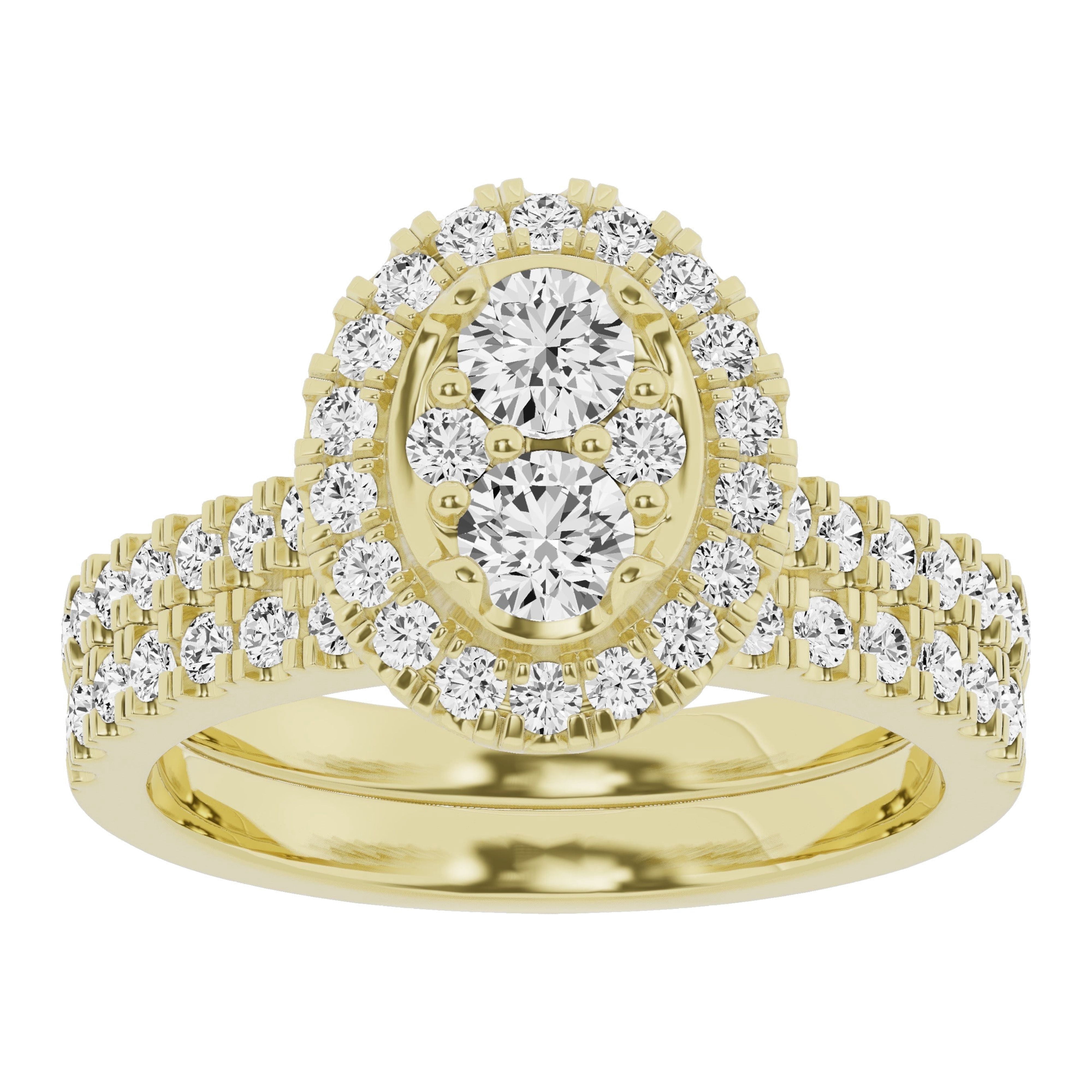 Unique Moments Lab Grown 1.50 Ctw Diamond Oval Bridal Set, Engagement ...