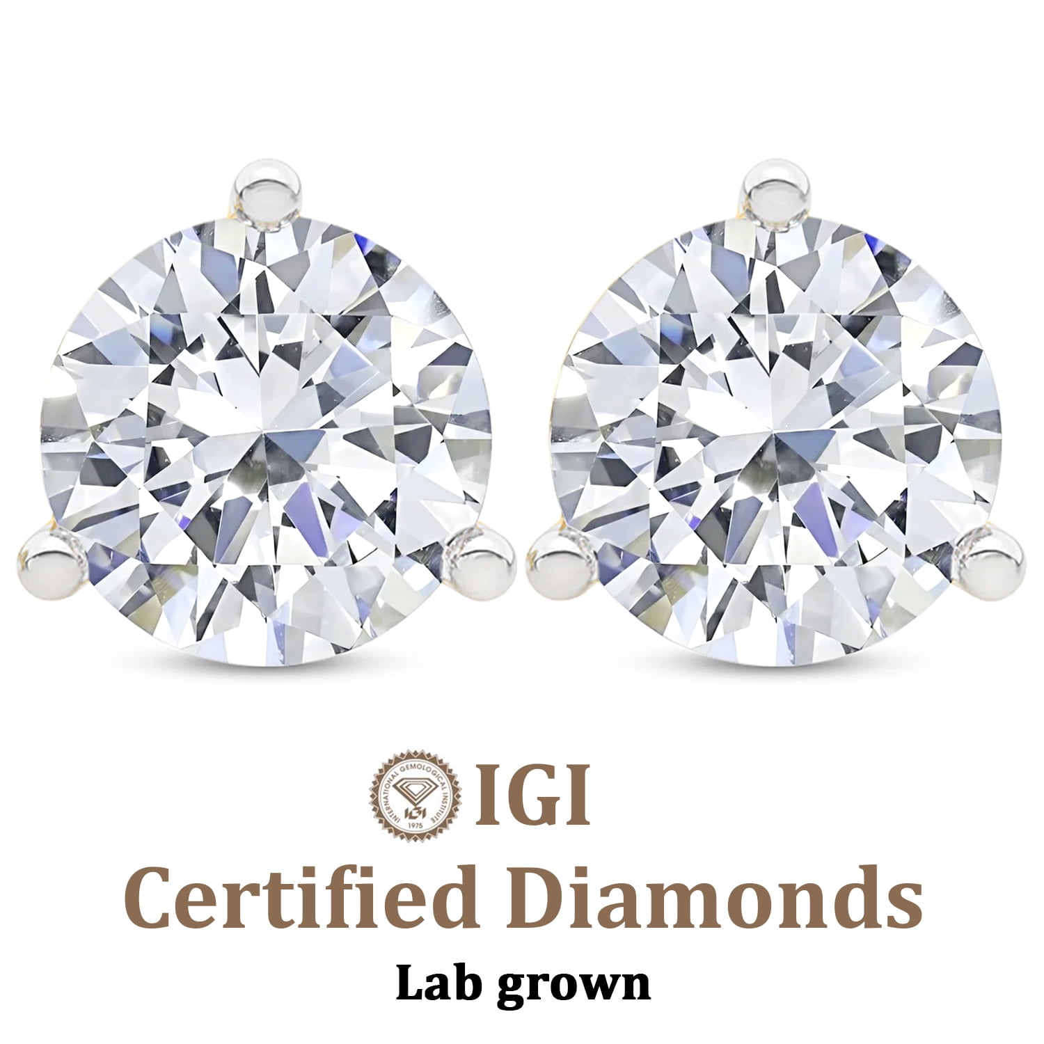 Lab Grown Diamond 0.50 Carat Earring | F-G VS Quality | IGI Certified ...