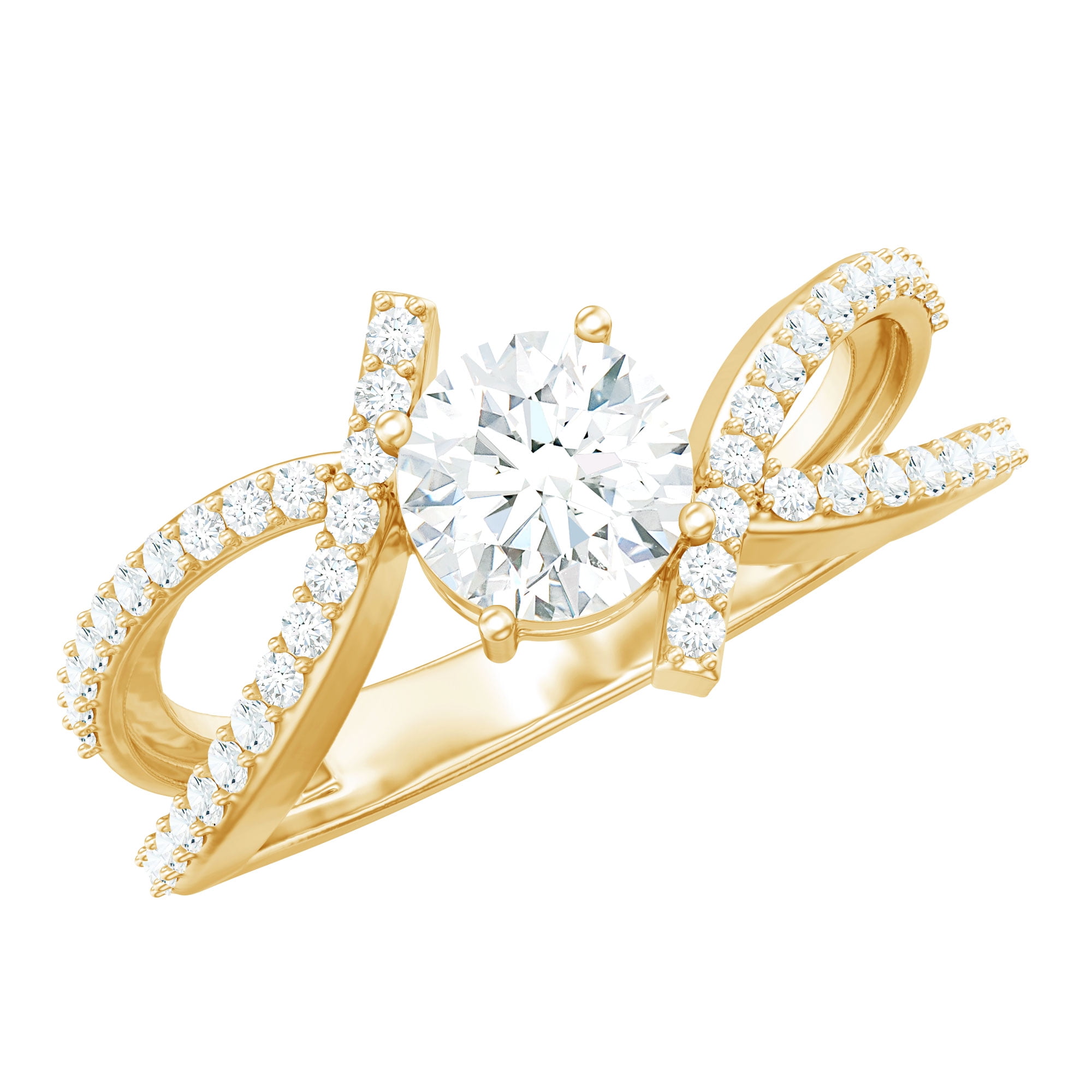 Rosec Jewels Lab Grown Diamond 1 Carat Engagement Ring, EF-VS Quality - Ideal For Gift, 10K ...