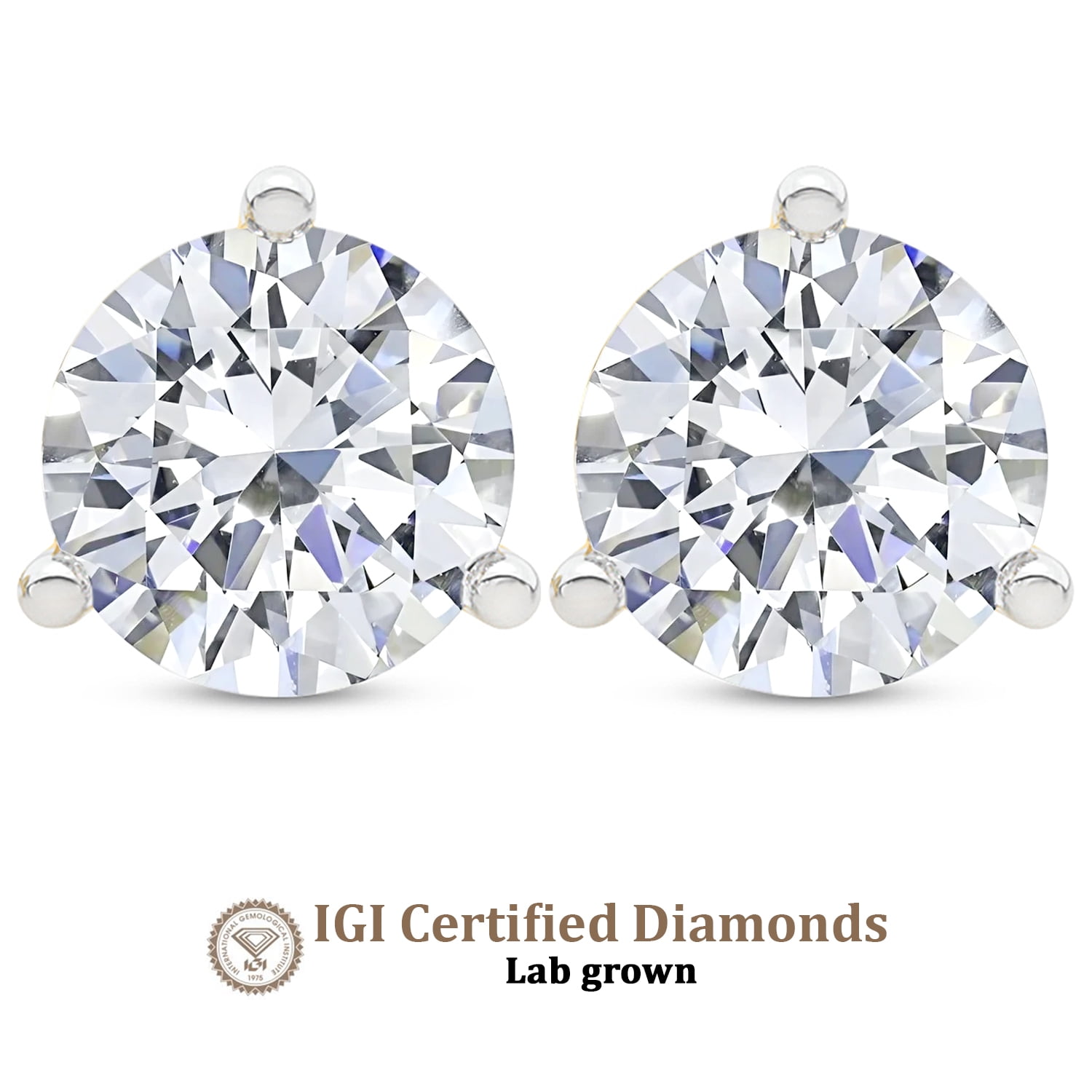 Lab Grown Diamond 3 Carat Earring | F-G VS Quality | IGI Certified ...