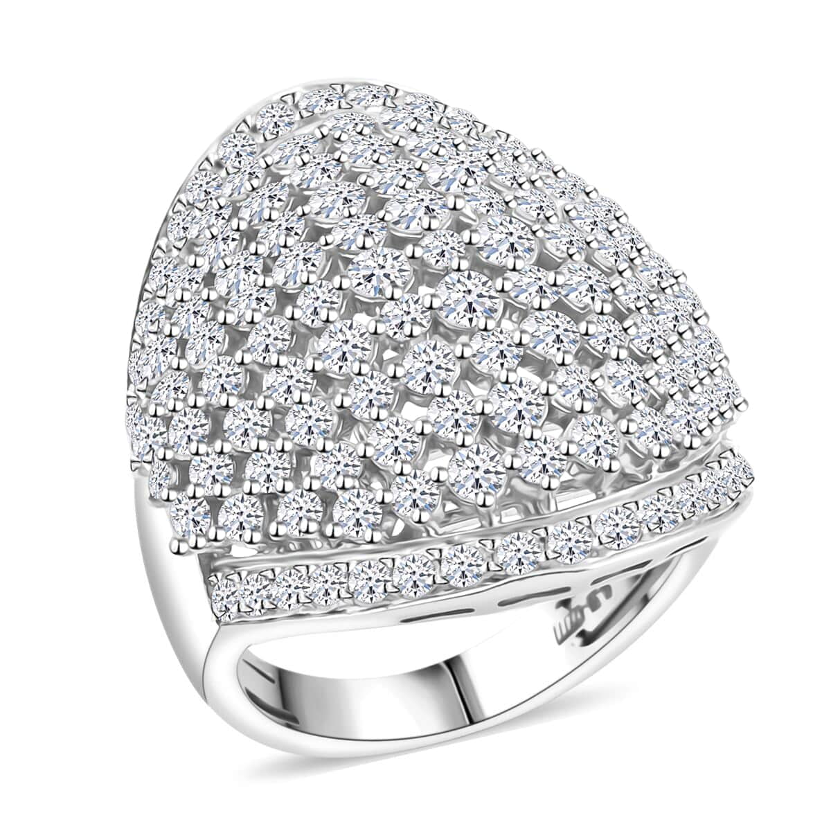 Lab Grown Diamond 925 Sterling Silver Cluster Ring for Women Jewelry ...