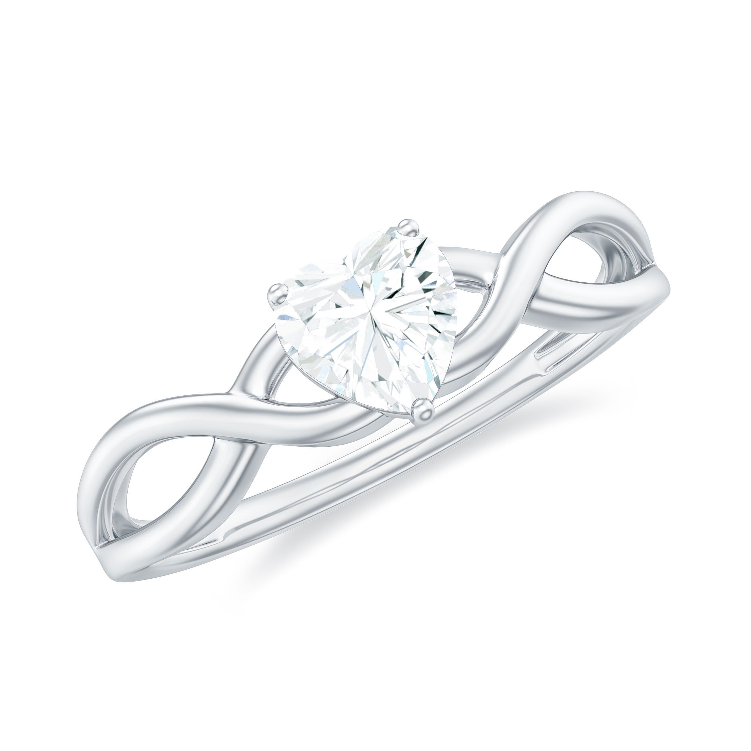 Rosec Jewels Lab Grown Diamond Heart Promise Ring, EF-VS Quality ...