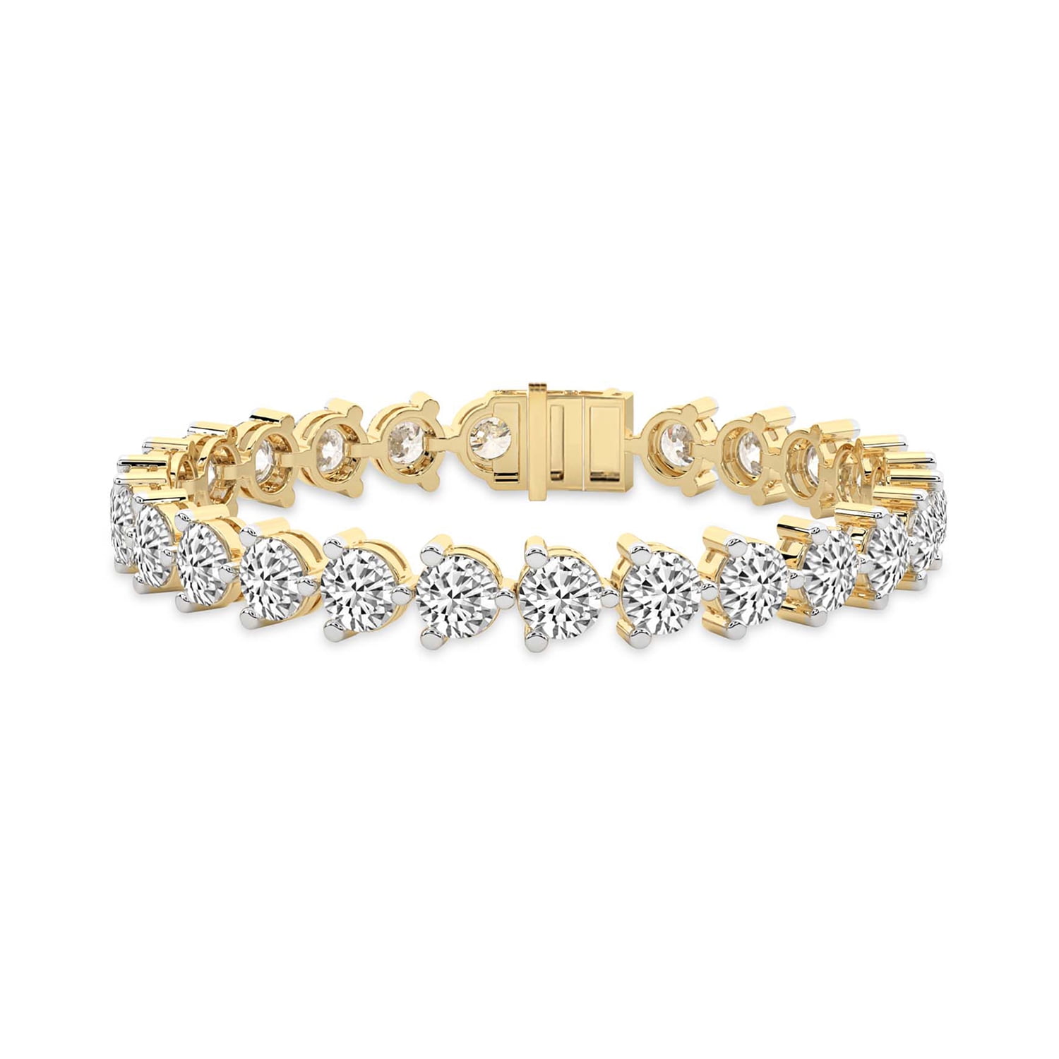 Lab Grown Diamond IGI Certified 14K Yellow Gold Tennis Bracelet For ...