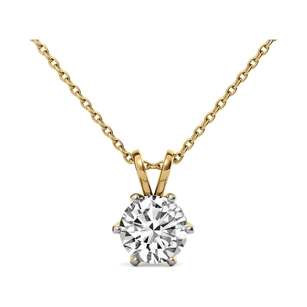 Lab Grown Diamond Pendant Necklace | IGI Certified 1.5 Carat 6 Prong ...