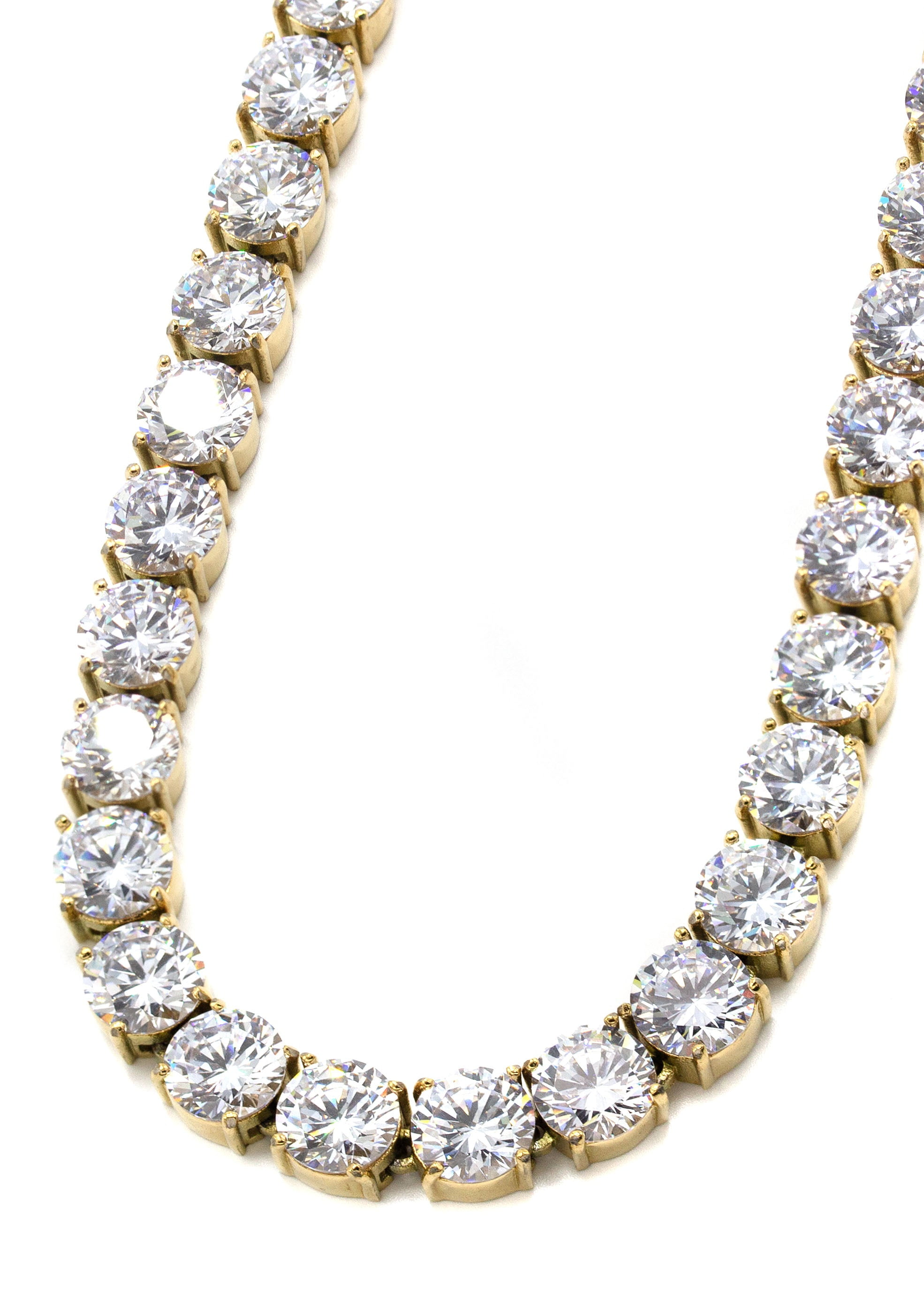 Lab Grown Diamond Tennis Chain / Necklace - 14K Yellow Gold - Walmart.com