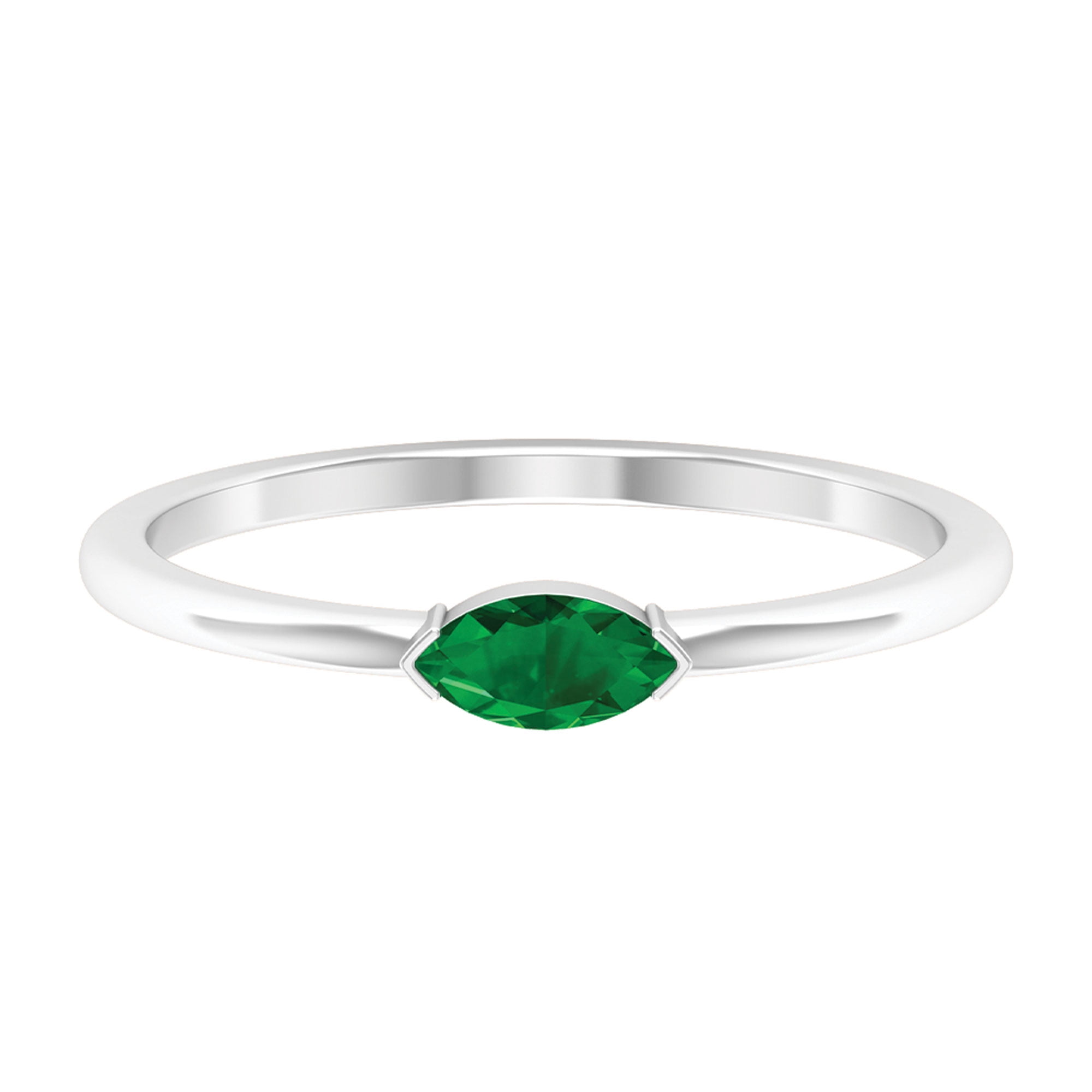 Lab Grown Emerald Promise Ring for Women (AAAA Quality, Rosec Jewels ...