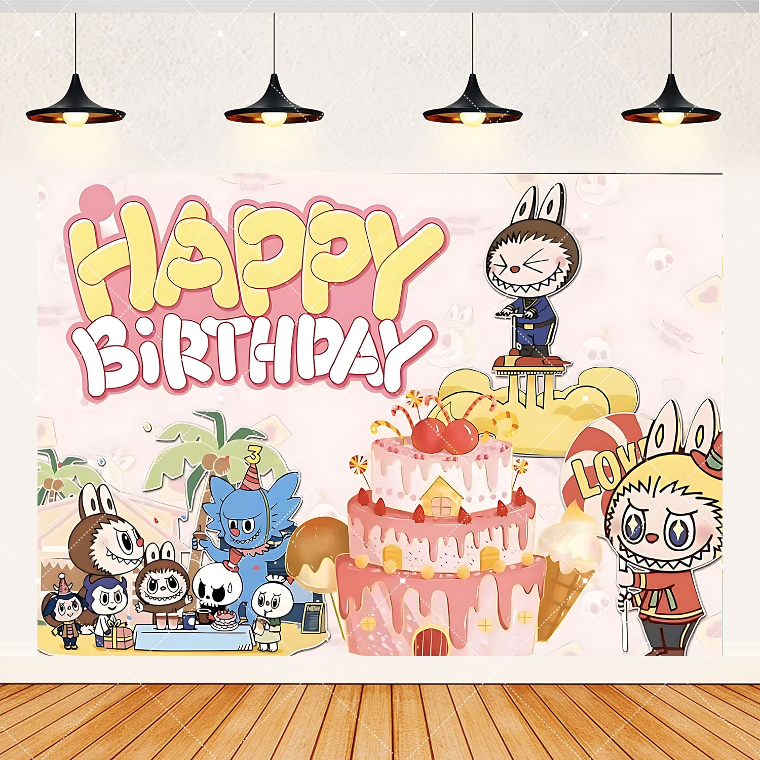 Lab Happy Birthday Backdrop Party Supplies for Birthday Decorations ...