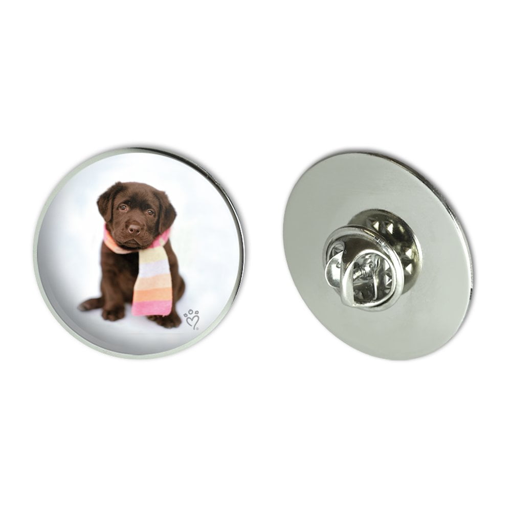 Lab Labrador Puppy Dog Wearing Scarf Metal 1.1" Tie Tack Hat Lapel Pin ...