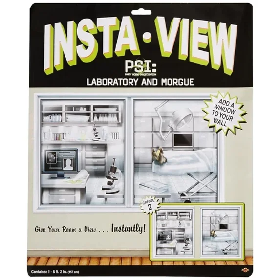 Lab & Morgue Haunted House Halloween Party Backdrop Instaview Wall ...