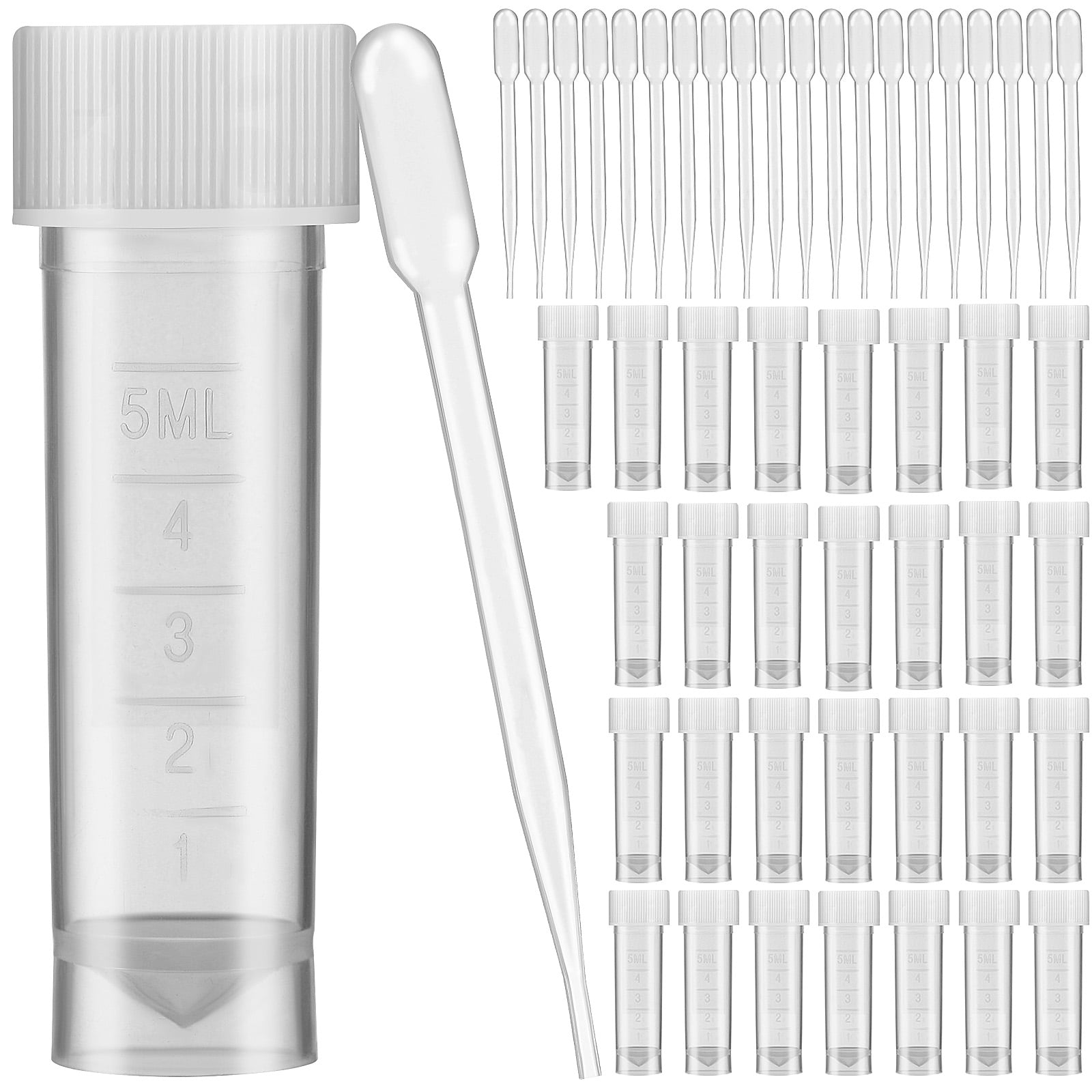 Lab Pipette Exam Urine Sample Bottles Plastic with Lids Straws Test ...