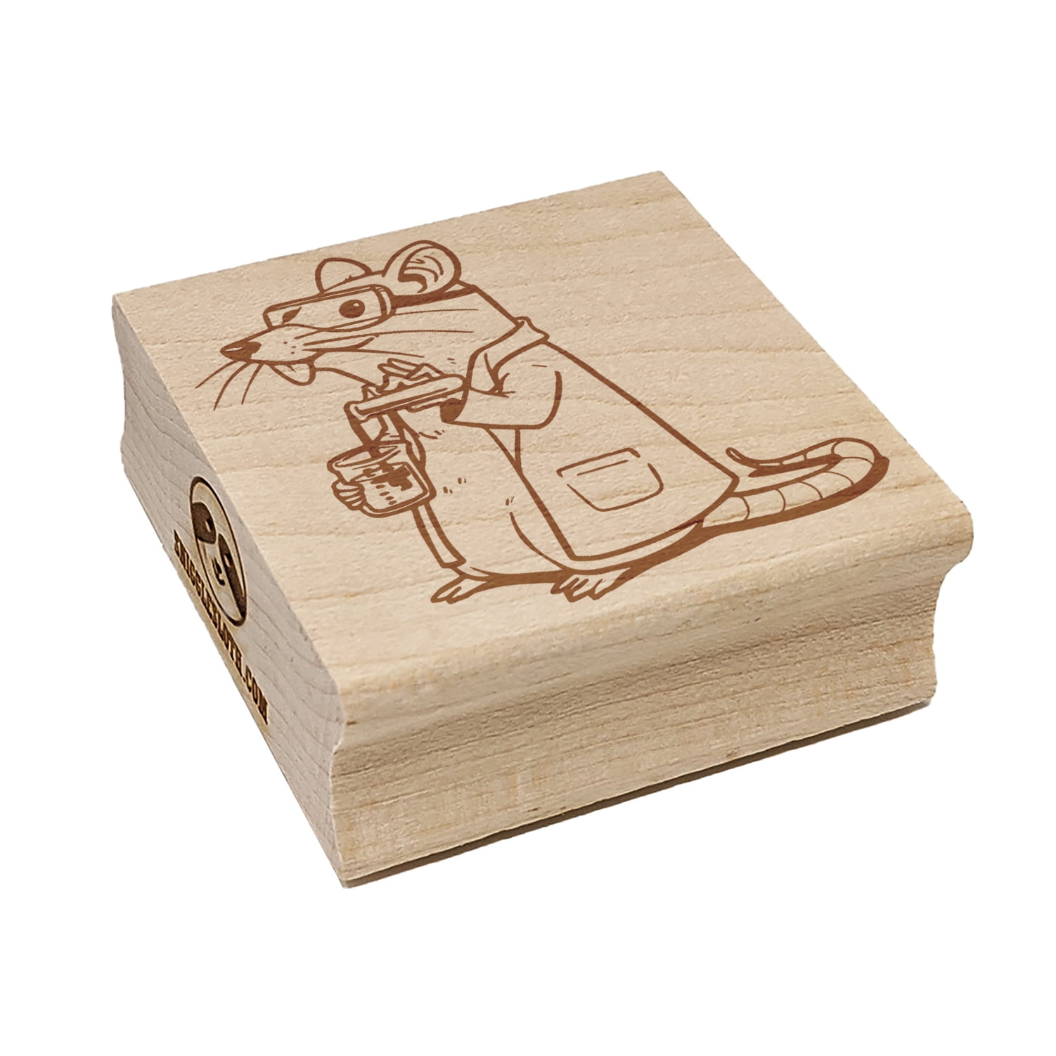Lab Rat Science Rodent Square Rubber Stamp Stamping Scrapbooking ...