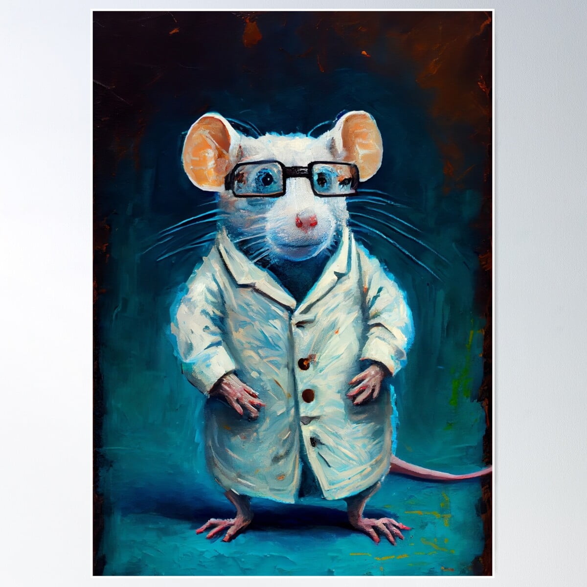 Lab Rats - Impasto Oil Painting. A Rat Doctor Poster Wall Art, Modern ...