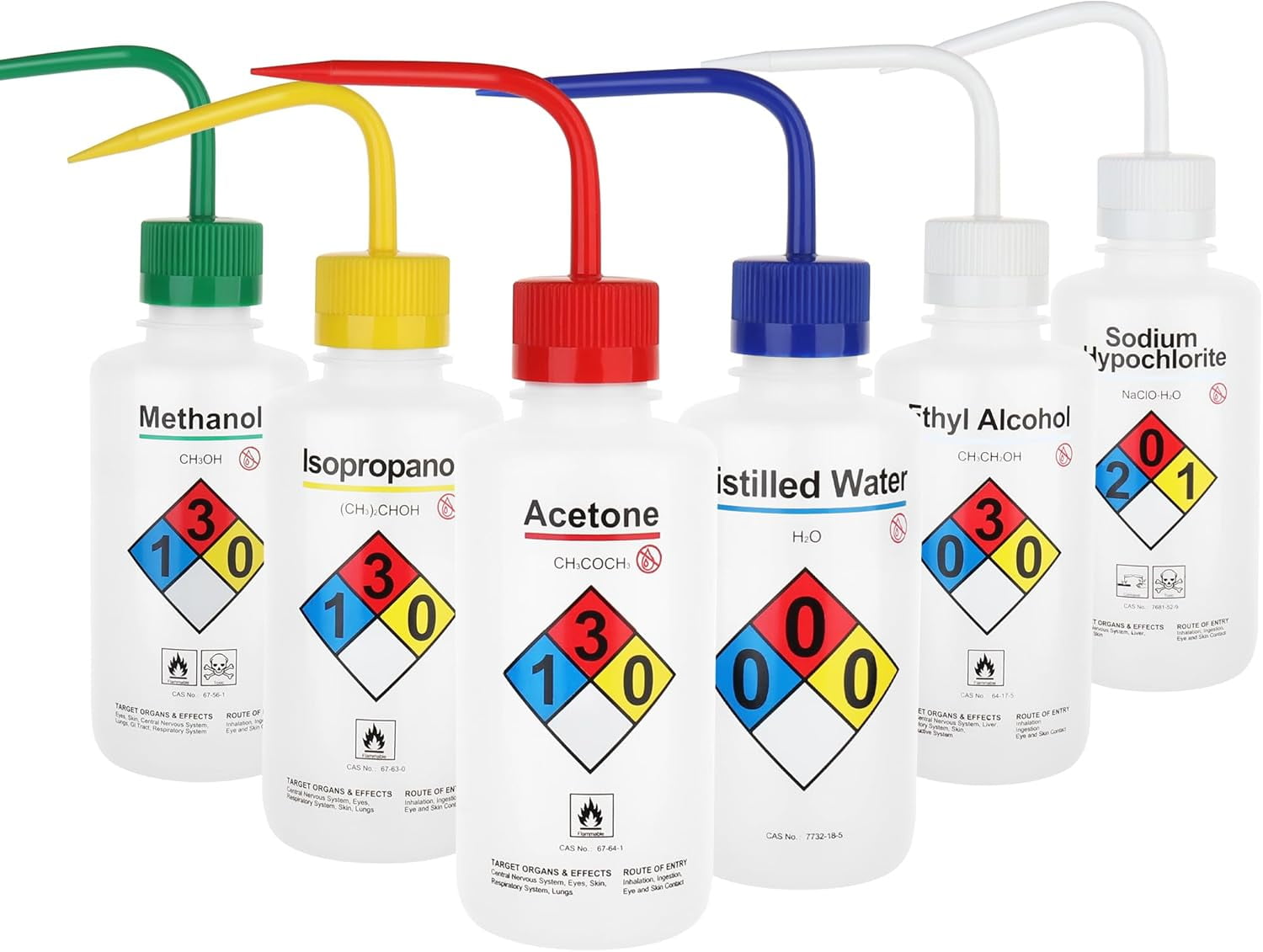 Lab Rinse Squeeze Bottles, Vol.500ml, 6PCS Safety Wash Bottles with ...