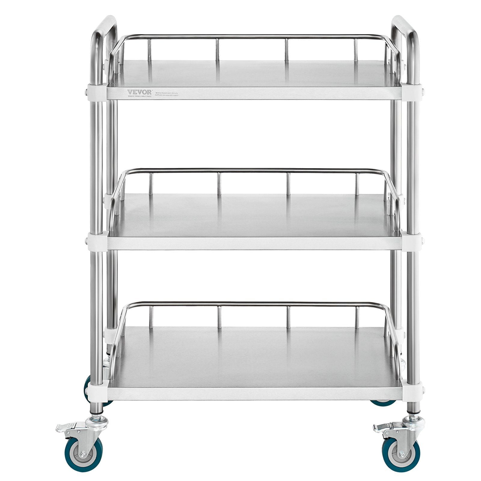 Lab Rolling Cart, 3-Shelf Stainless Steel Rolling Cart, Lab Serving ...
