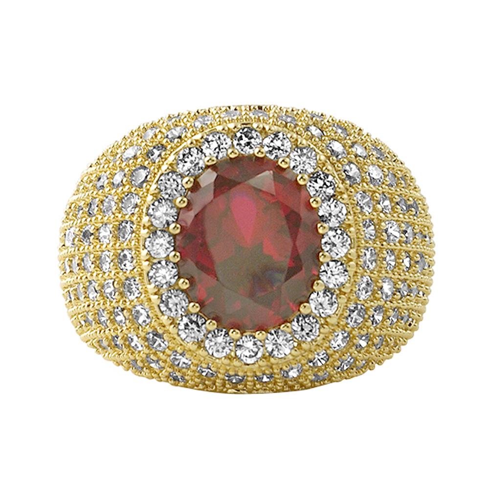 Lab Ruby Masterpiece Bling Bling Micro Pave Ring (9) - Walmart.com