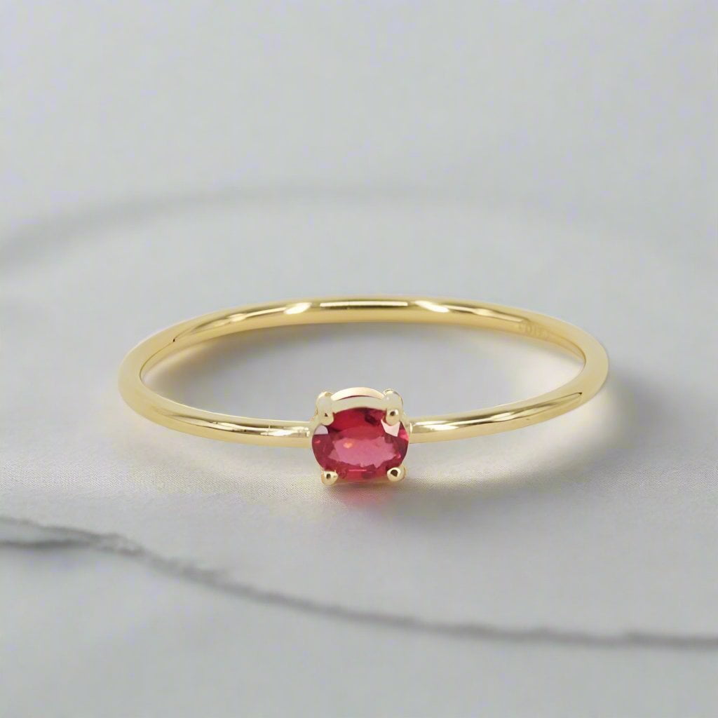 Lab Ruby Pome Ring in 14k Solid Gold, Rose Gold, or White Gold ...