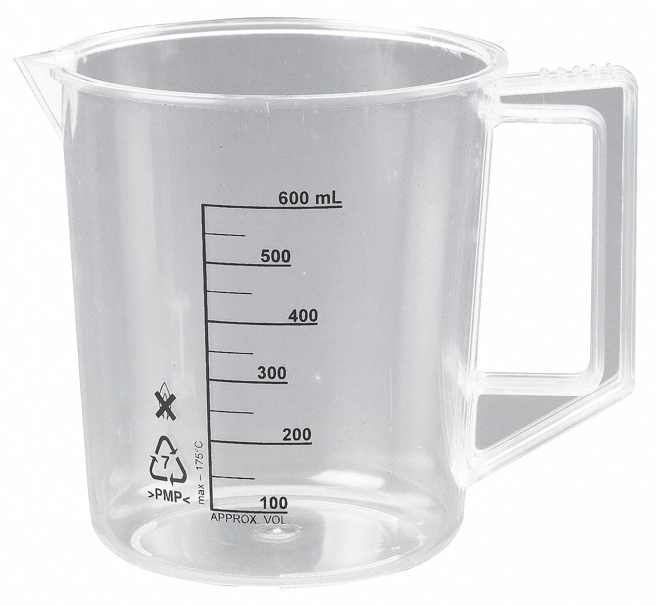 Lab Safety Supply Beaker with Handle,600mL,Poly,PK6 23X907 - Walmart ...