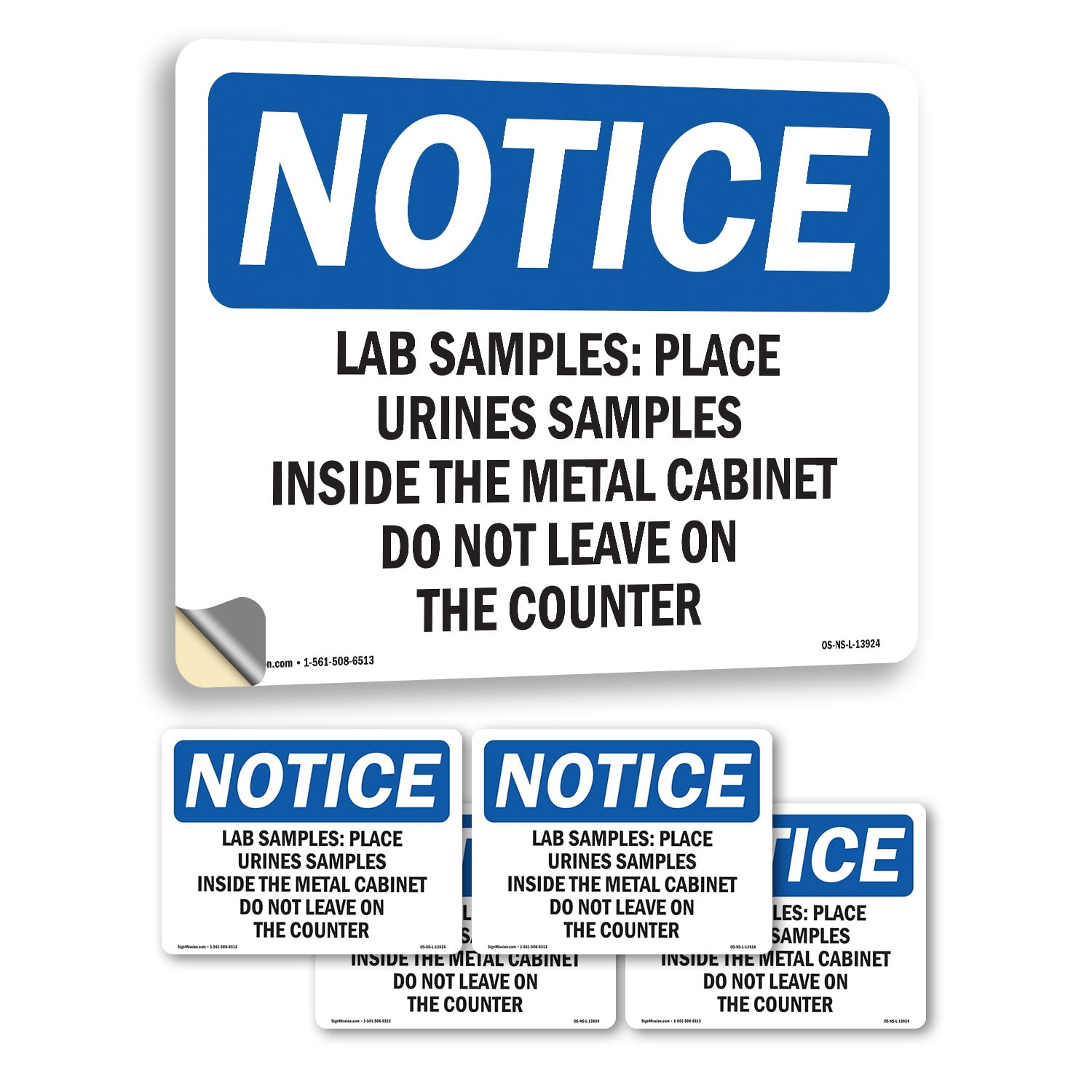 Lab Samples Place Urine Samples Inside OSHA Notice Vinyl Decal Label 18 ...