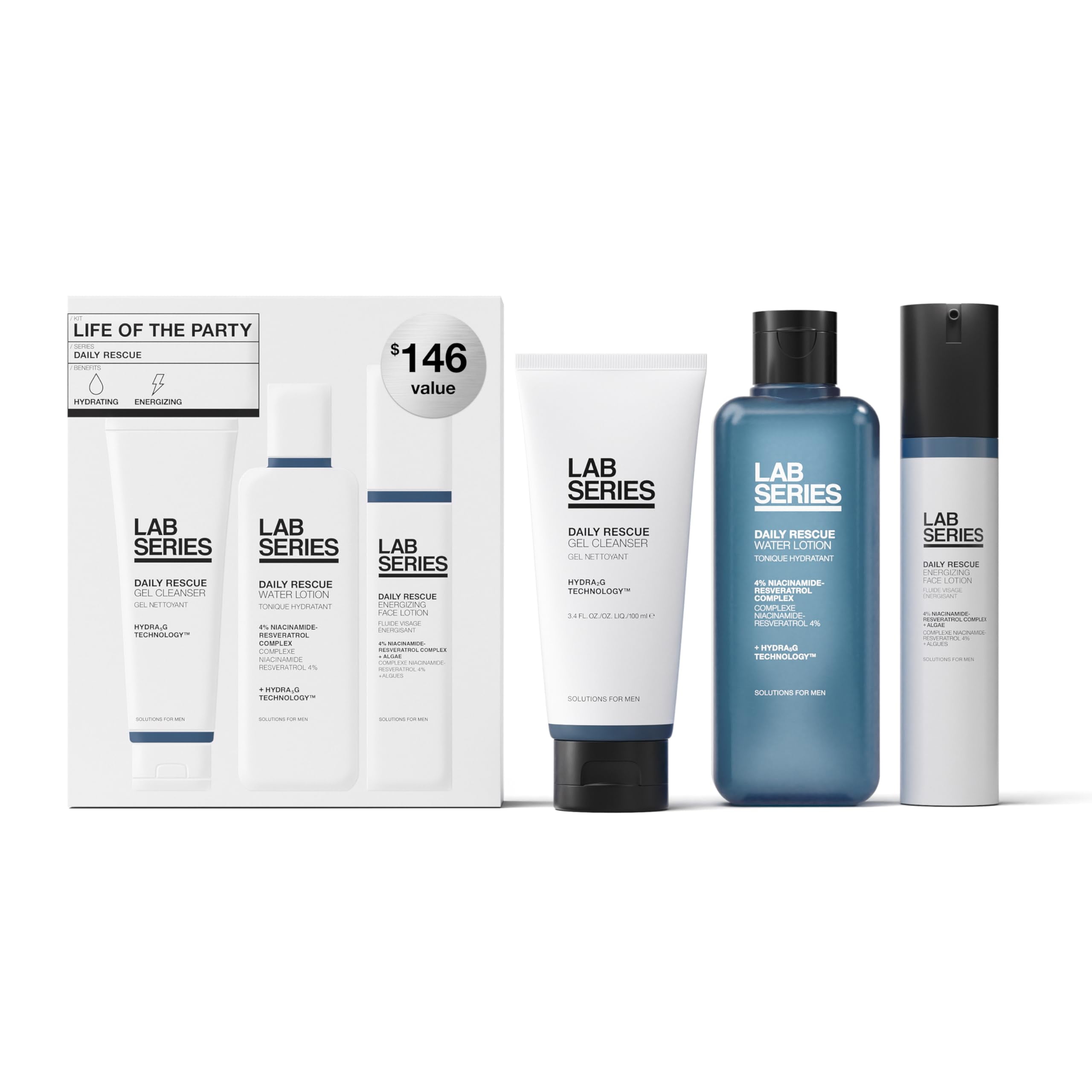 Lab Series Daily Rescue TMA2 Men's Skincare Set - Essential Skin Care ...