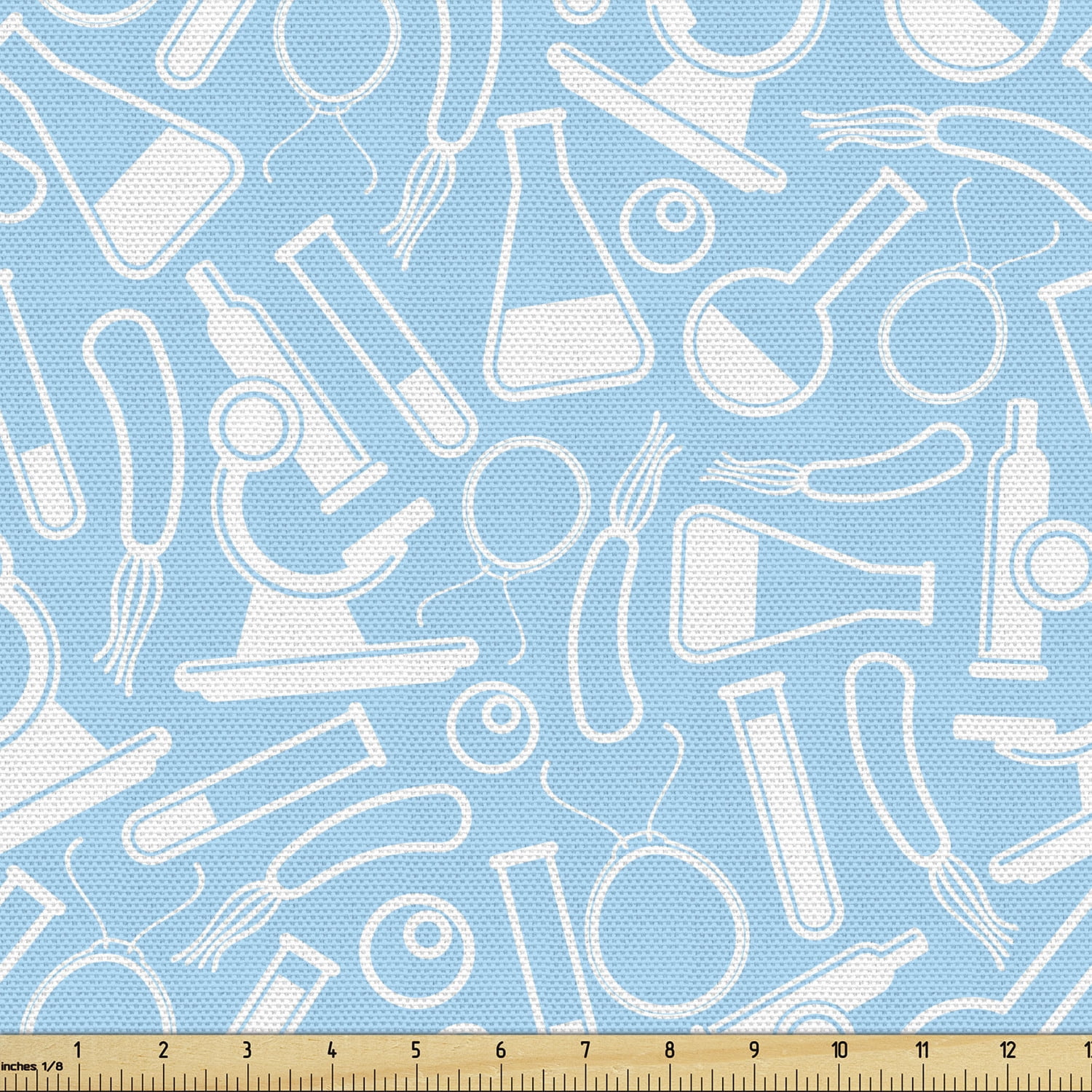 Ambesonne Lab Fabric by the Yard Upholstery, Laboratory Equipment ...