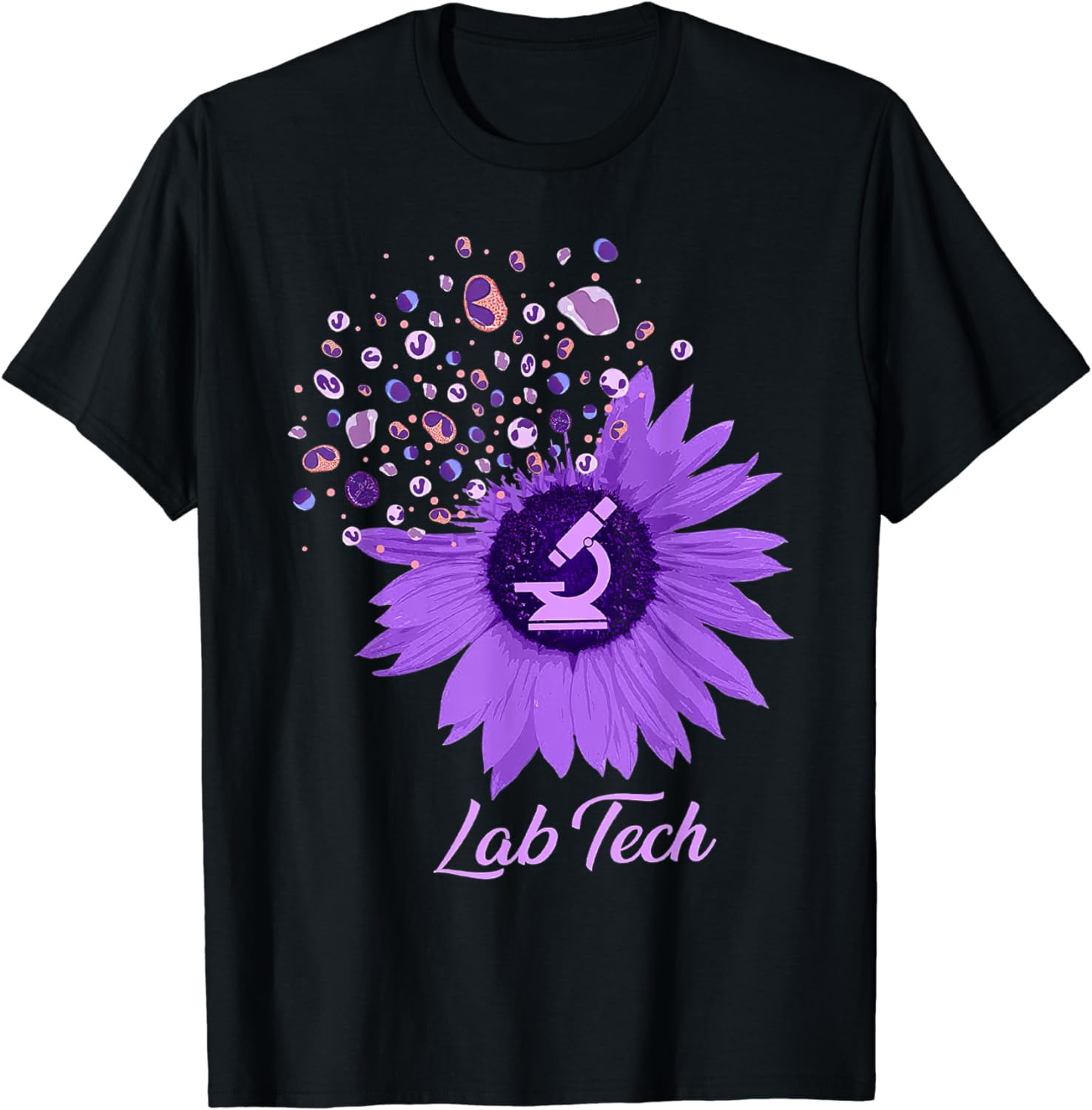 Lab Tech SunFlower Med Tech Funny Medical Technician Lab T-Shirt ...
