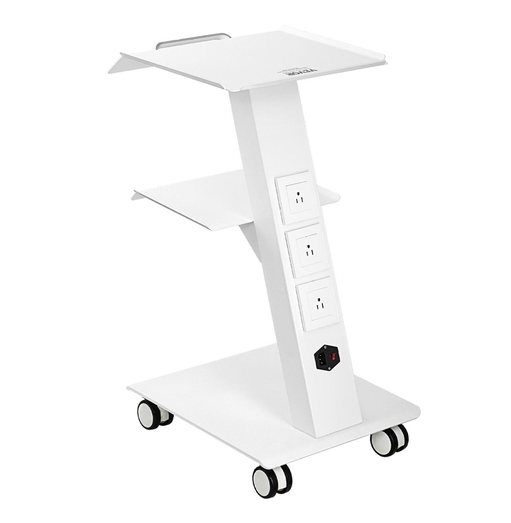 Lab Trolley, Rolling Lab Cart with Built-in Socket, 3-Layer Metal ...