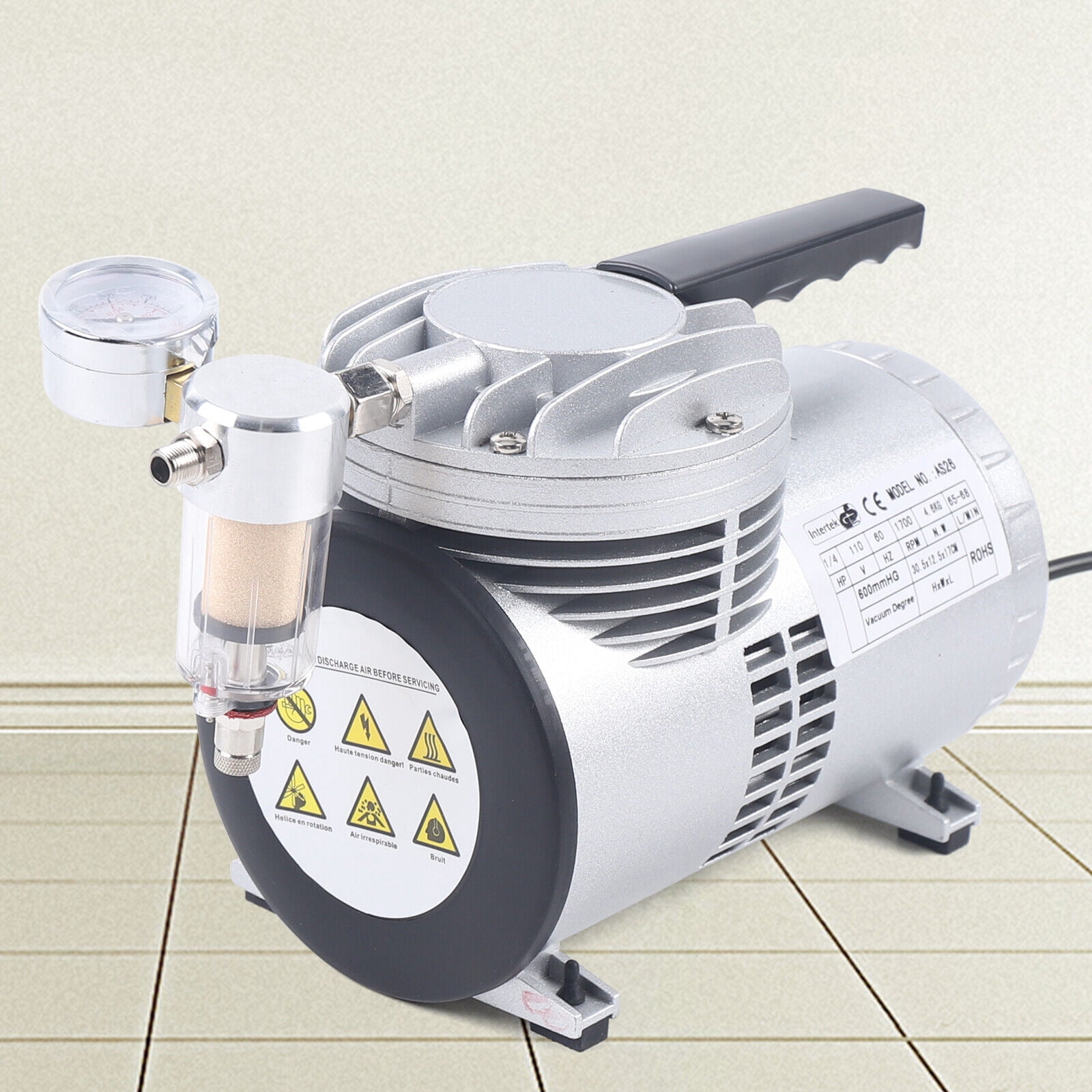 Lab Vacuum Pump 20-23L/min Oilless Vacuum Pump HVAC Diaphragm Filter ...