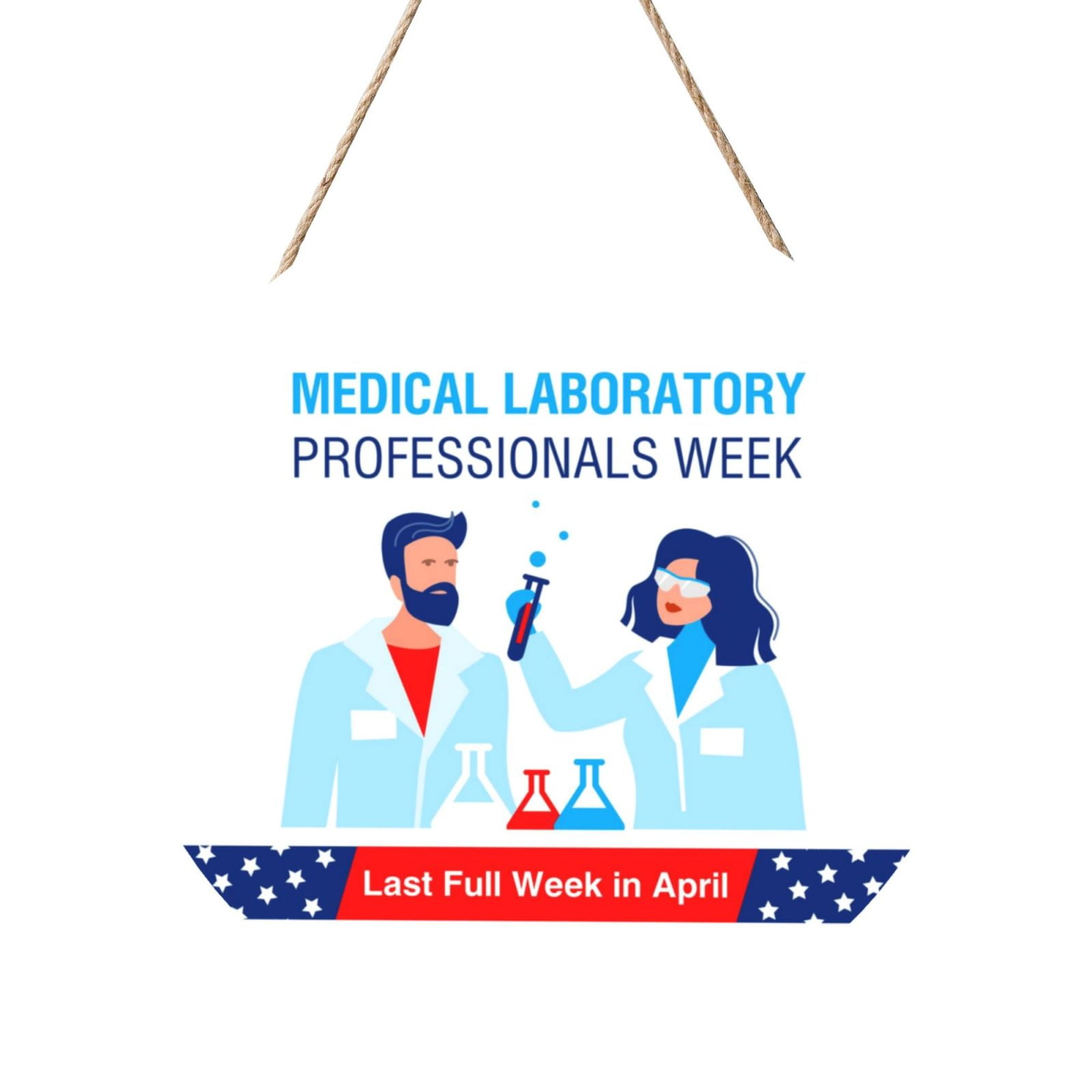 Lab Week Medical Laboratory 2025 Wooden Hanging Sign Ornament Welcome ...