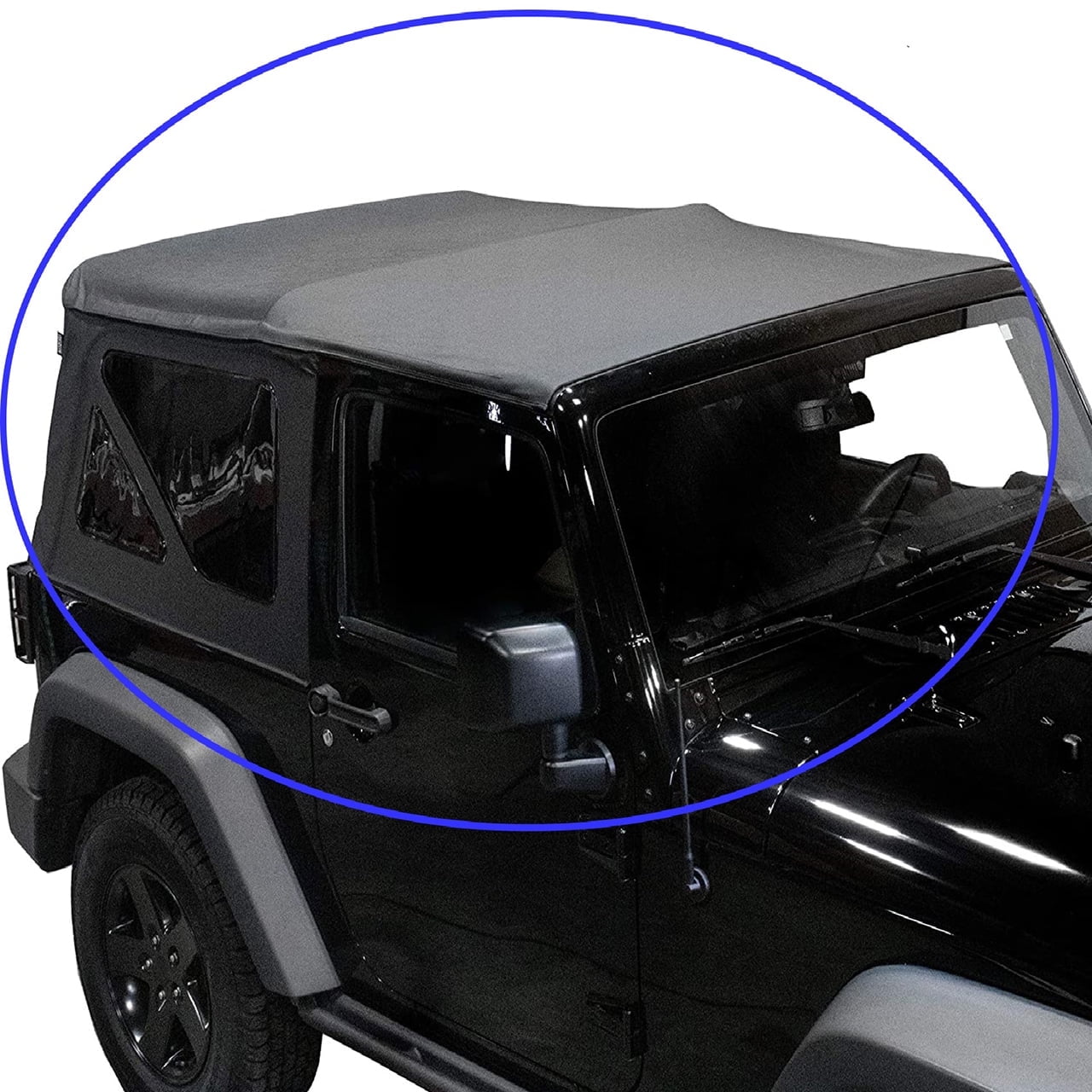 Lab Work Black Soft Top Kit, Vinyl Coated Fabric, Fit for 2010-2017 ...