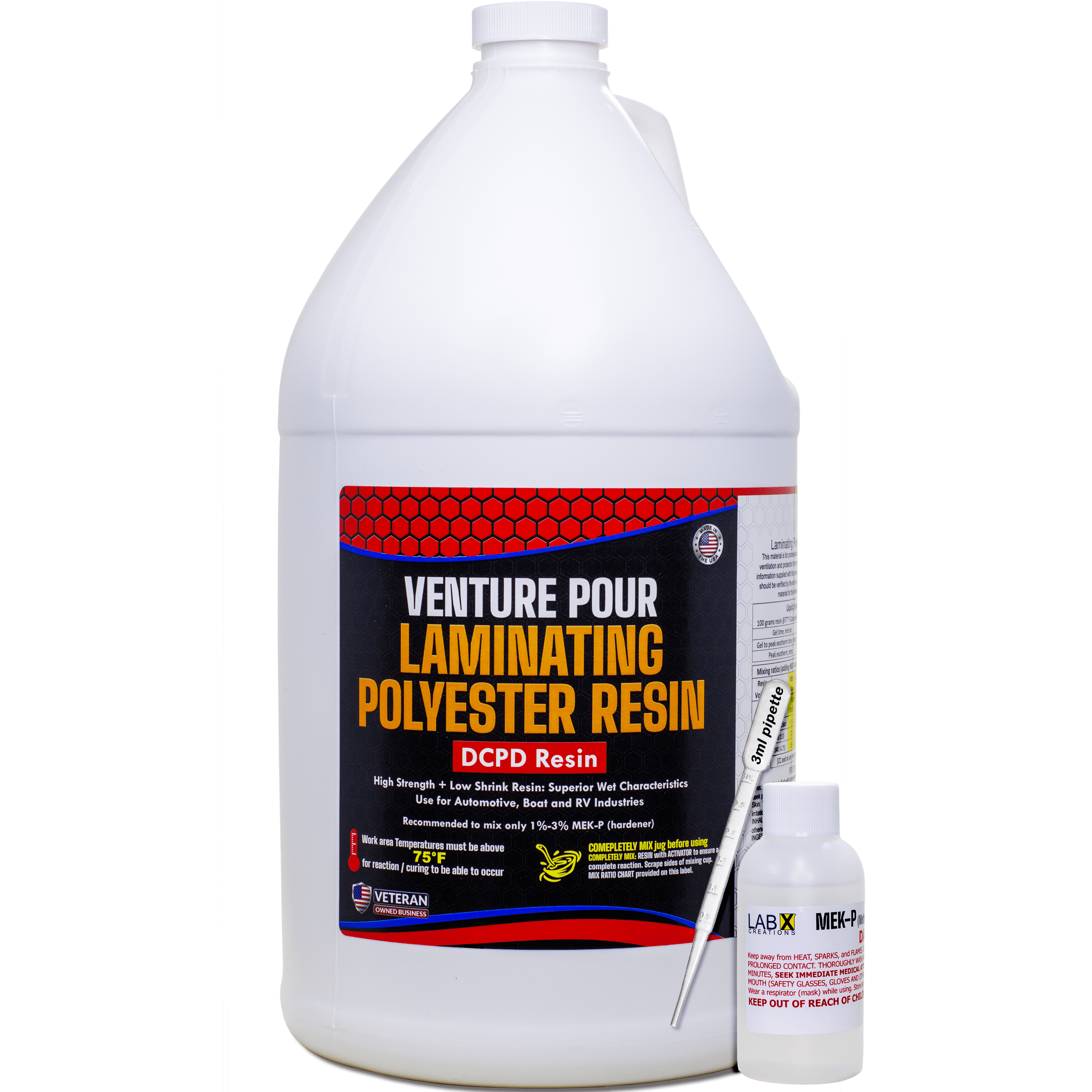 VP Premium Automotive 1 Gallon Polyester Resin + MEKP Hardener for ...
