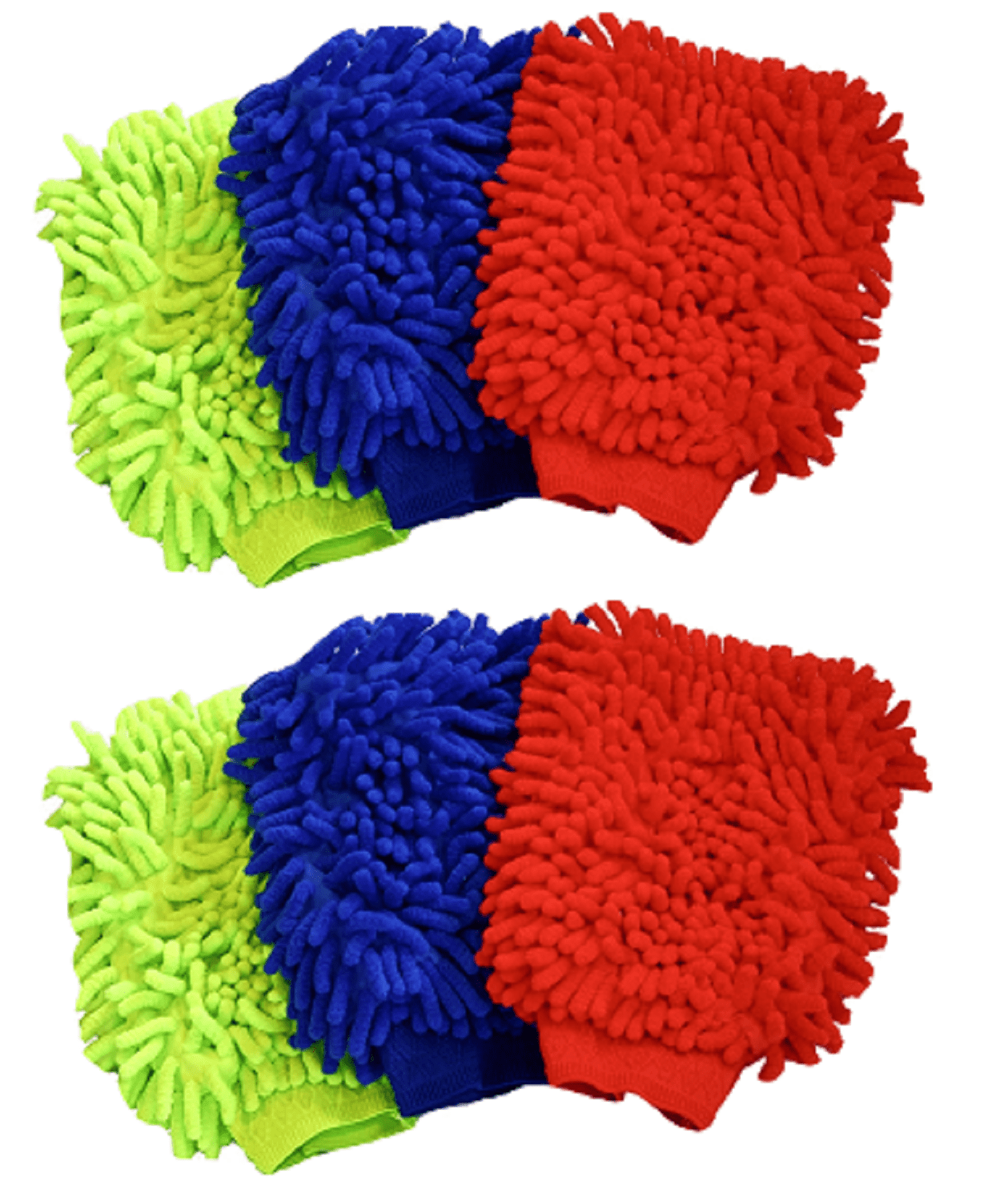 Lab88 Microfiber House Cleaning and Car Wash Mitts - (6-Pack) - Double ...