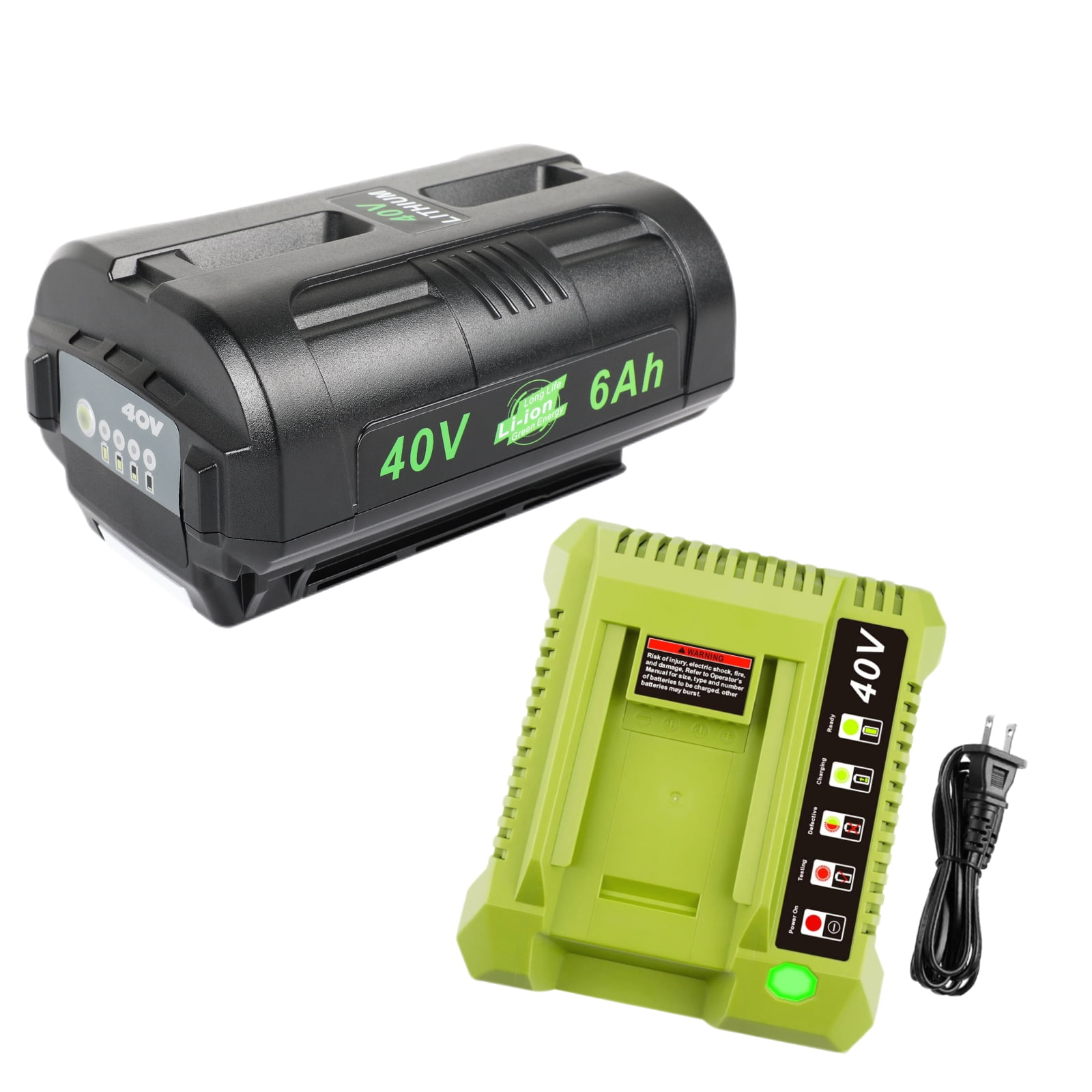 LabTEC 1Pack 40V 6.0Ah Lithium Ion Battery + Charger for Ryobi 40 Volt ...