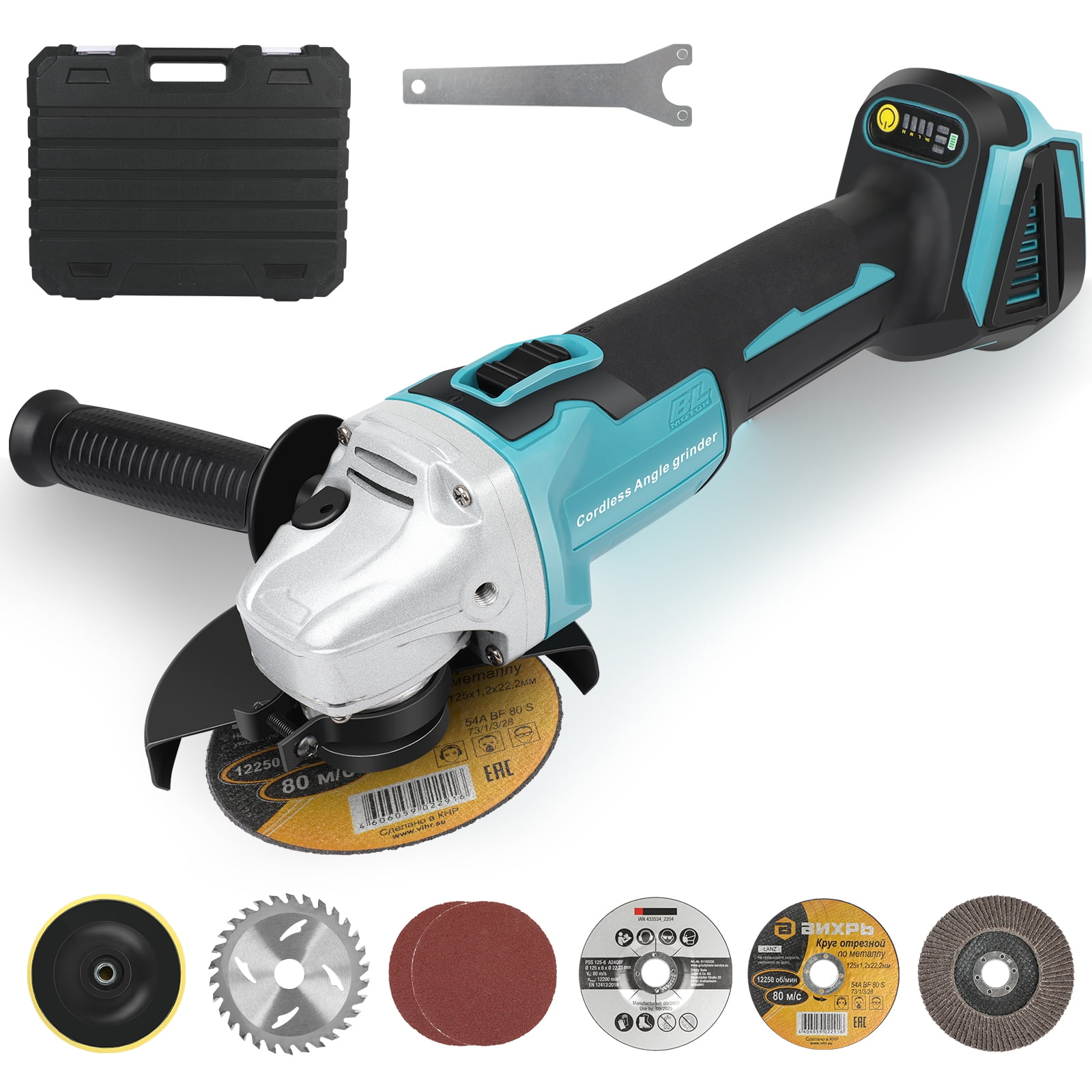 LabTEC Brushless Angle Grinder Cordless Power Grinder Grinding Tool ...