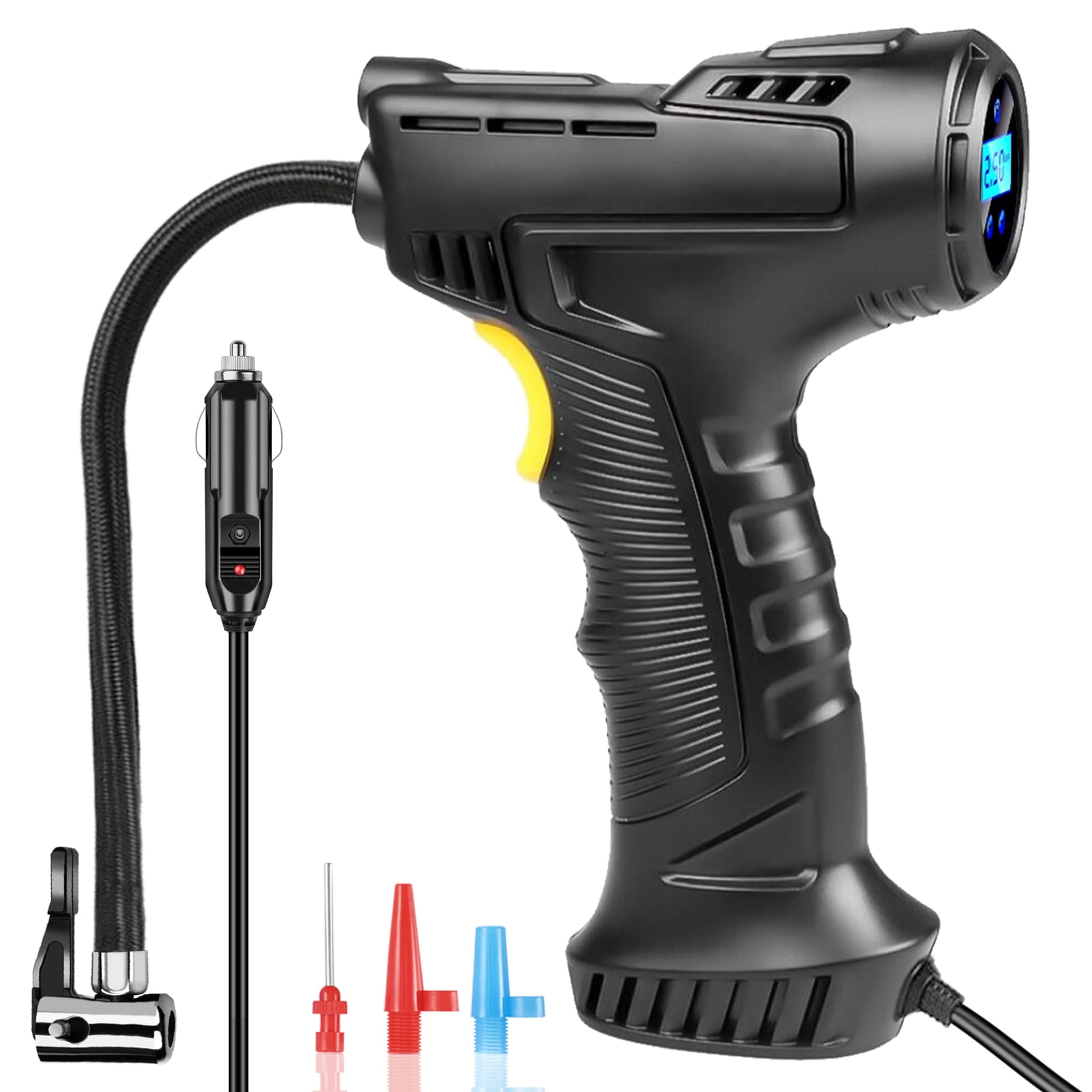 Labtec Portable Small Tyre Inflator, 150PSI LED Digital Air Pump for ...