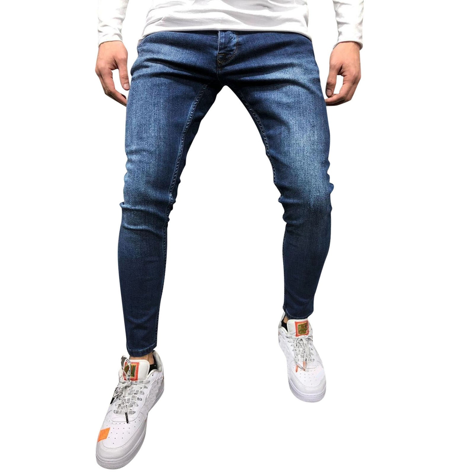 Labakihah Men’s Skinny Jeans, Casual Fitness Solid Bodybuilding Pants ...