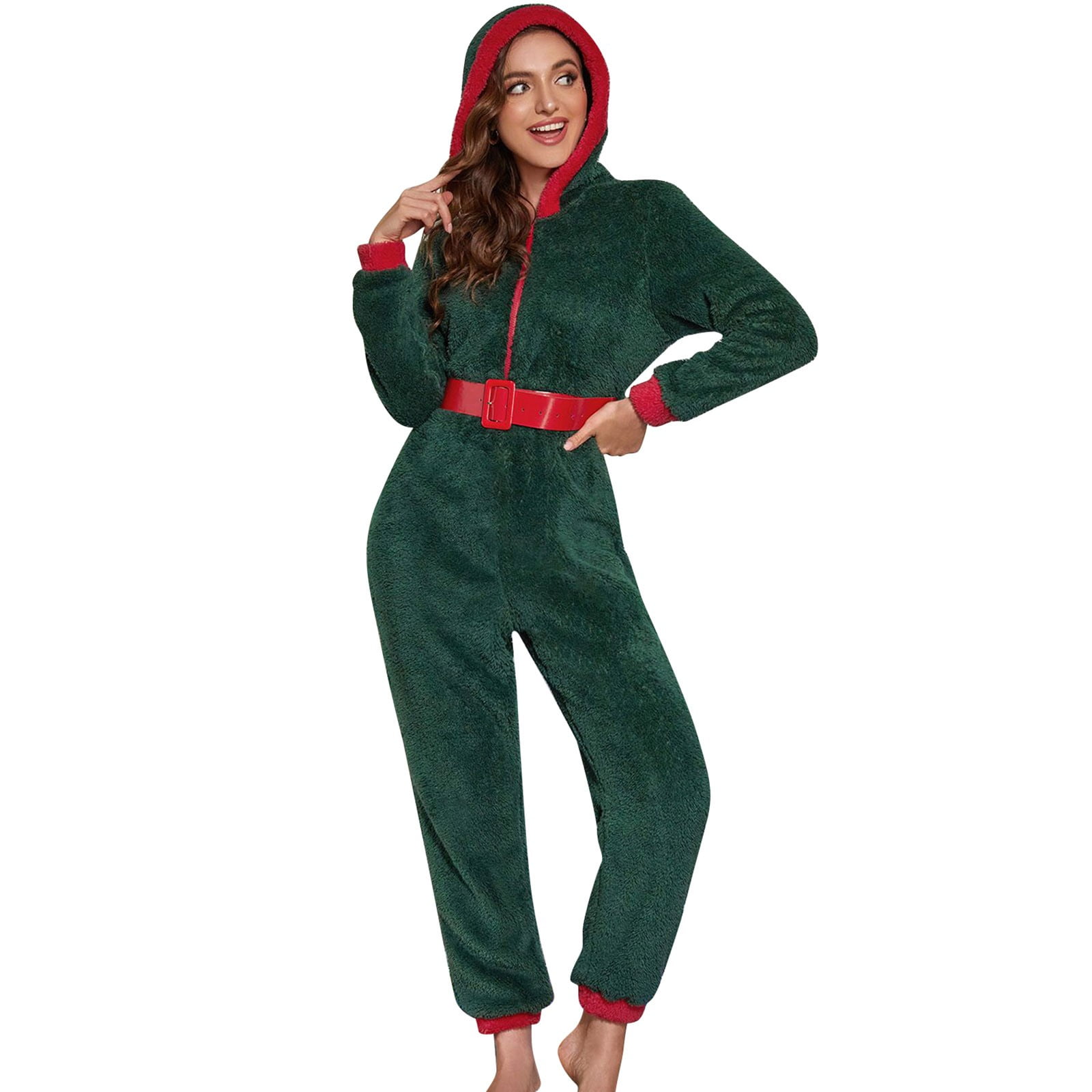 Labakihah Robes For Women Ladies' Solid Color Christmas Double Velvet ...